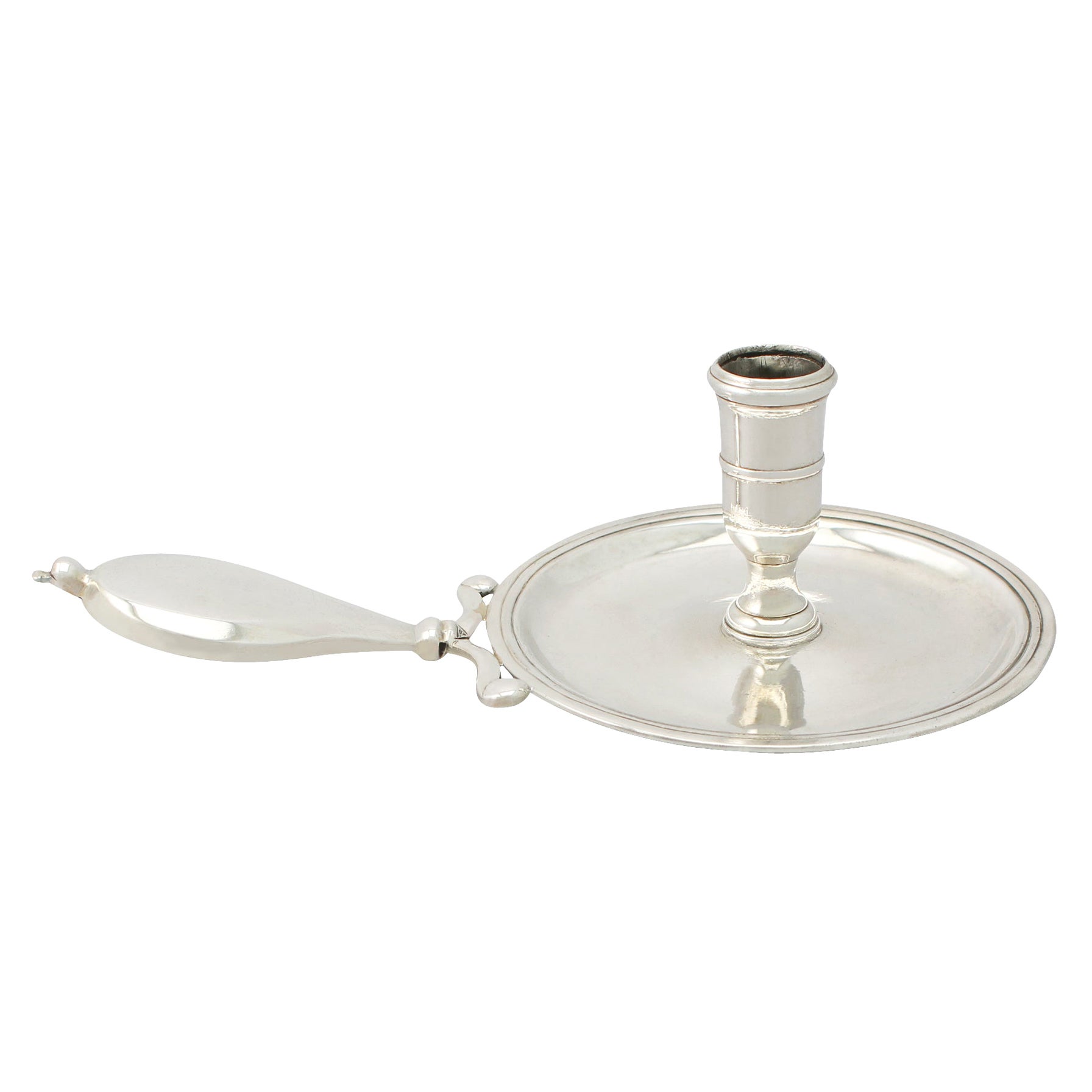 Antique Victorian Sterling Silver Chamber Candlestick For Sale at 1stDibs