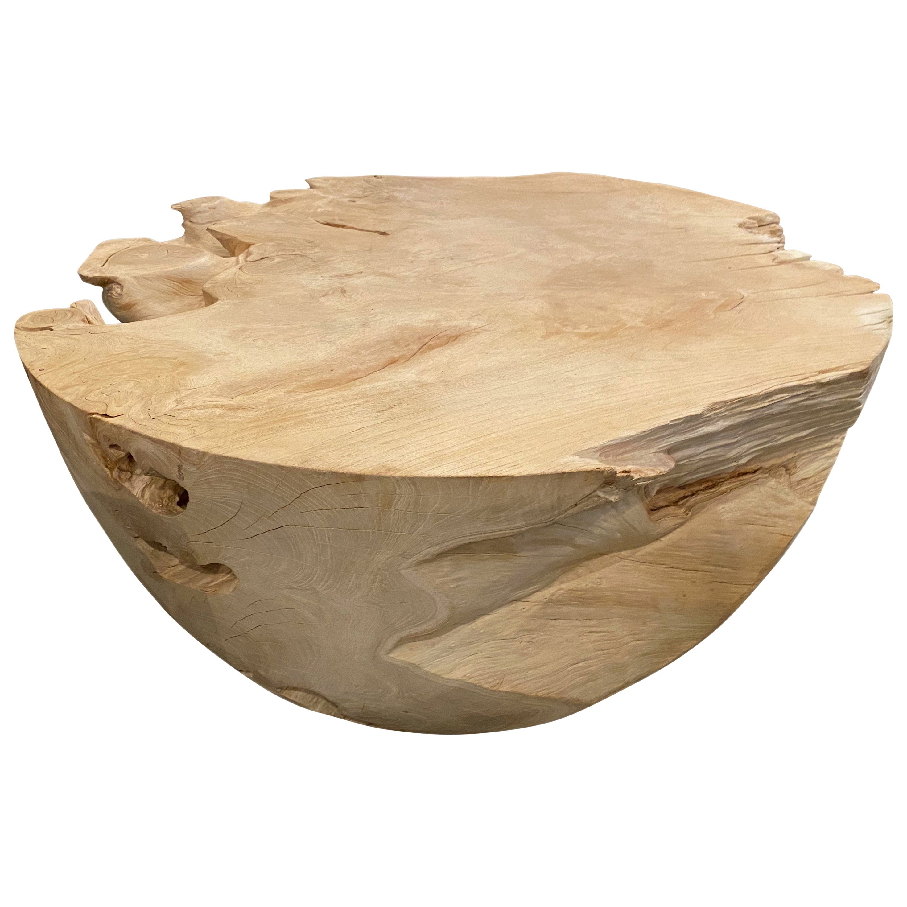 Caro Caro wood tree round coffee table by Thomas Hayes Studio at 1stDibs