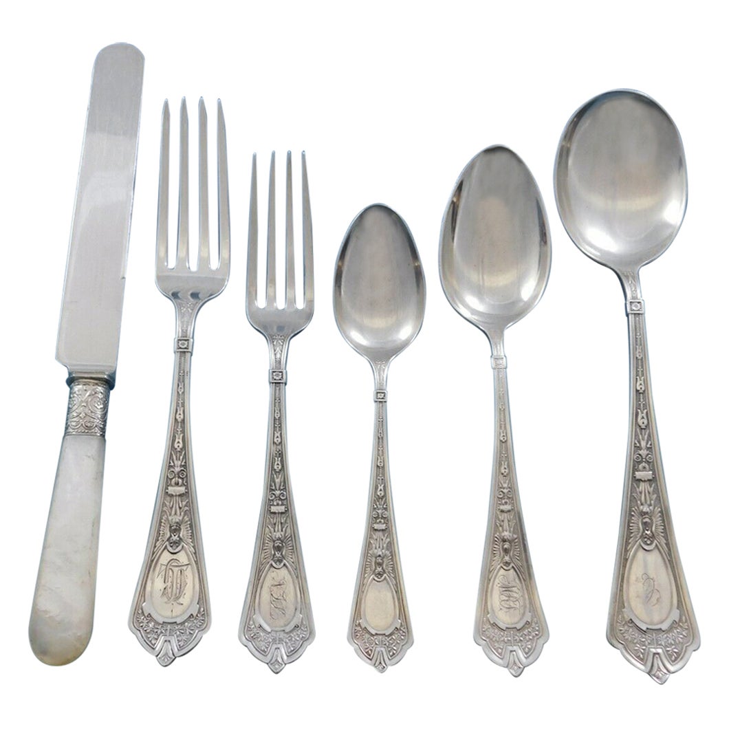 Medallion by Schulz and Fischer Coin Silver Flatware Service Set 53 ...
