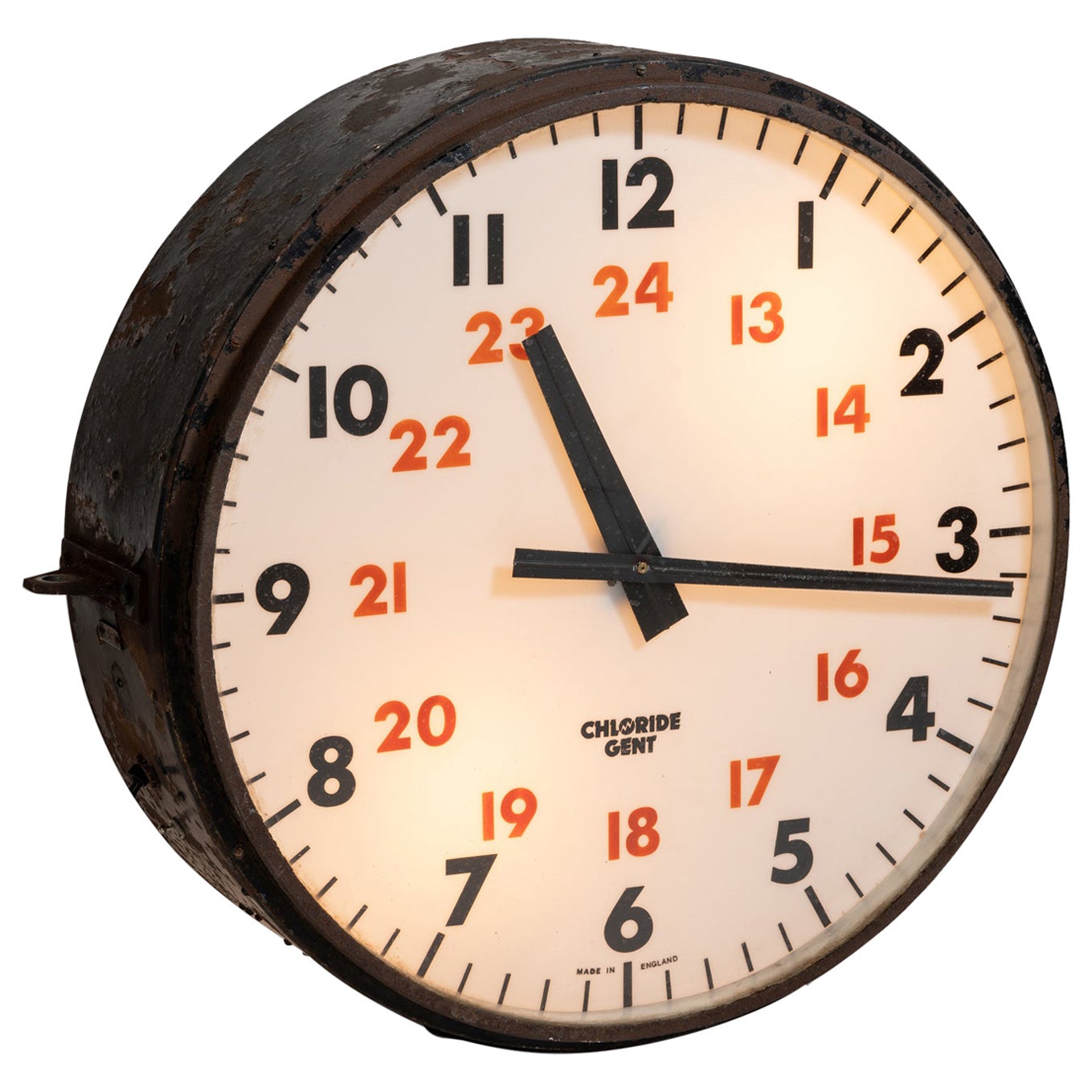 Big and Bold 1940's Double Sided School House Clock at 1stDibs