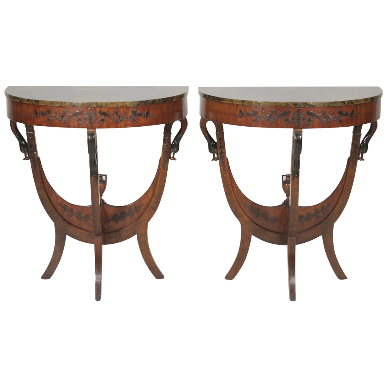 French Half Round Console Table at 1stDibs