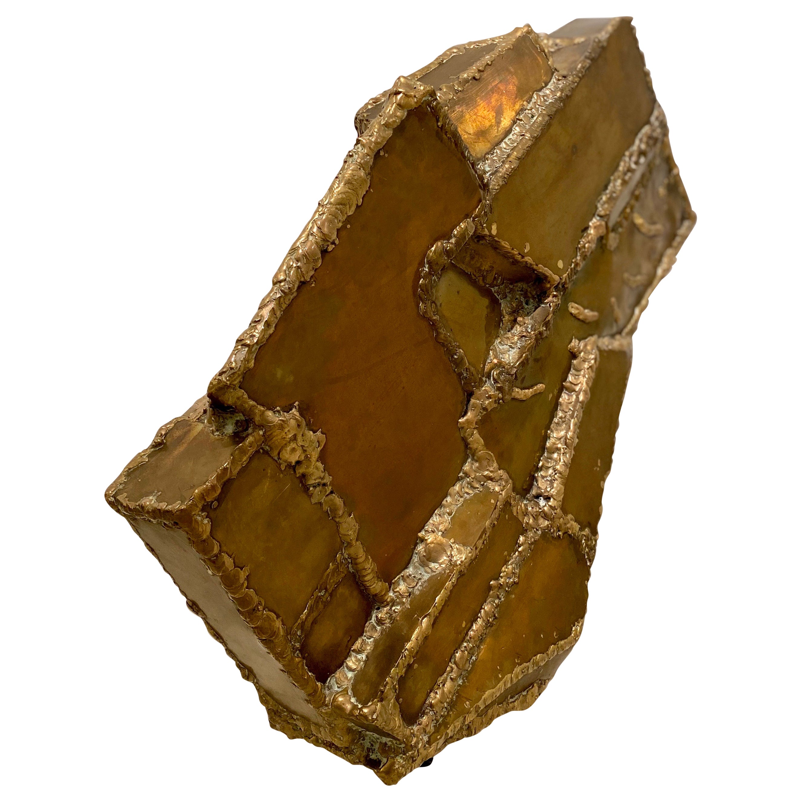 1970s Brutalist Monolithic Bronze Owl Modernist Bird Form Abstract ...