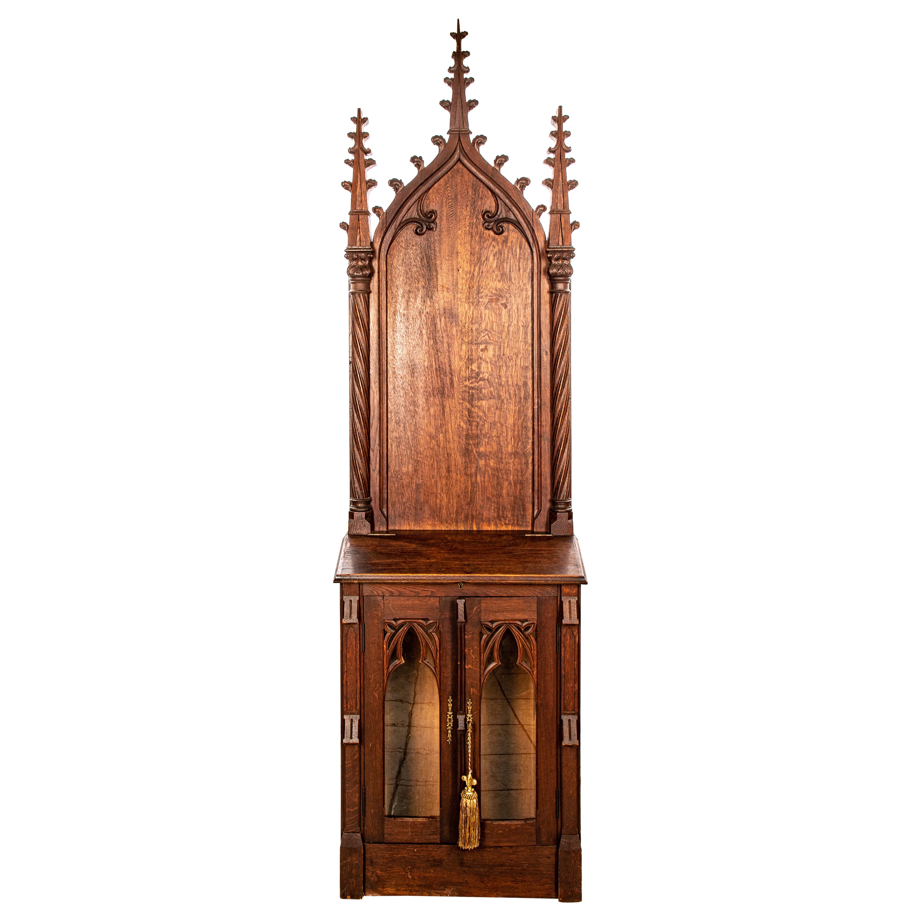 Gothic Revival Oak Medieval Knight Cabinet Server Chest at 1stDibs