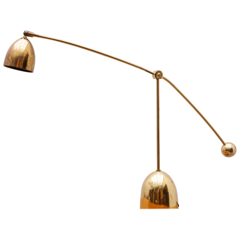 Articulated Balance Table Lamp by Stilux Milano in Brass Italy, 1970s ...