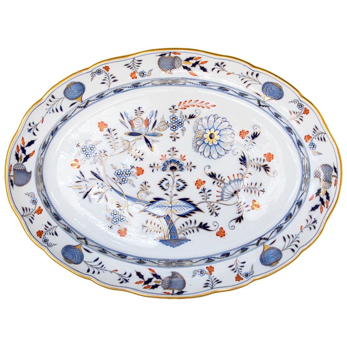 Pair of Antique Serving Platters, KPM Hand Painted and Gilt Encrusted ...