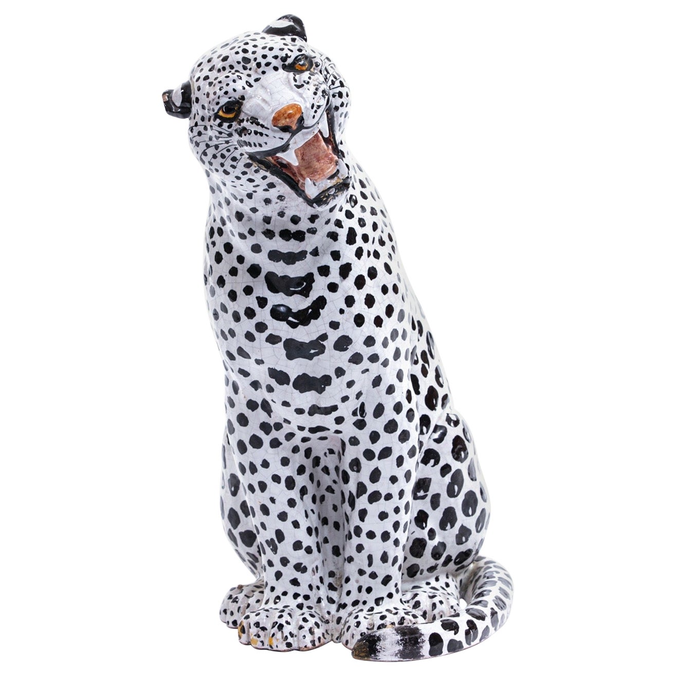 Italian Ceramic Leopard at 1stDibs