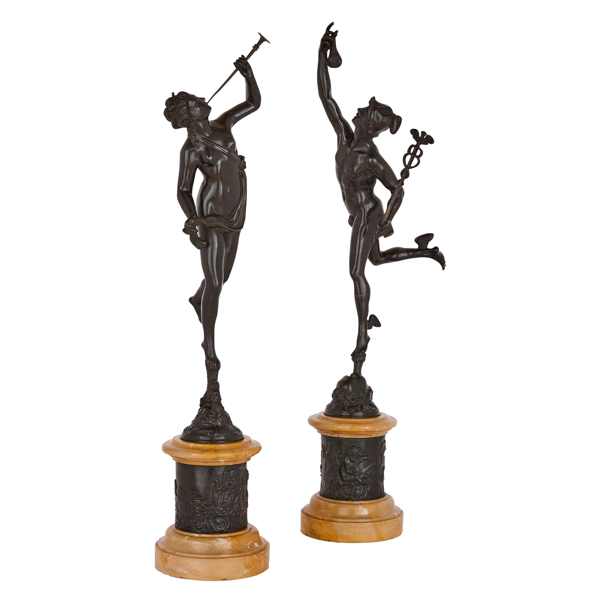 Pair of Italian Renaissance Bronze Female Figures at 1stDibs
