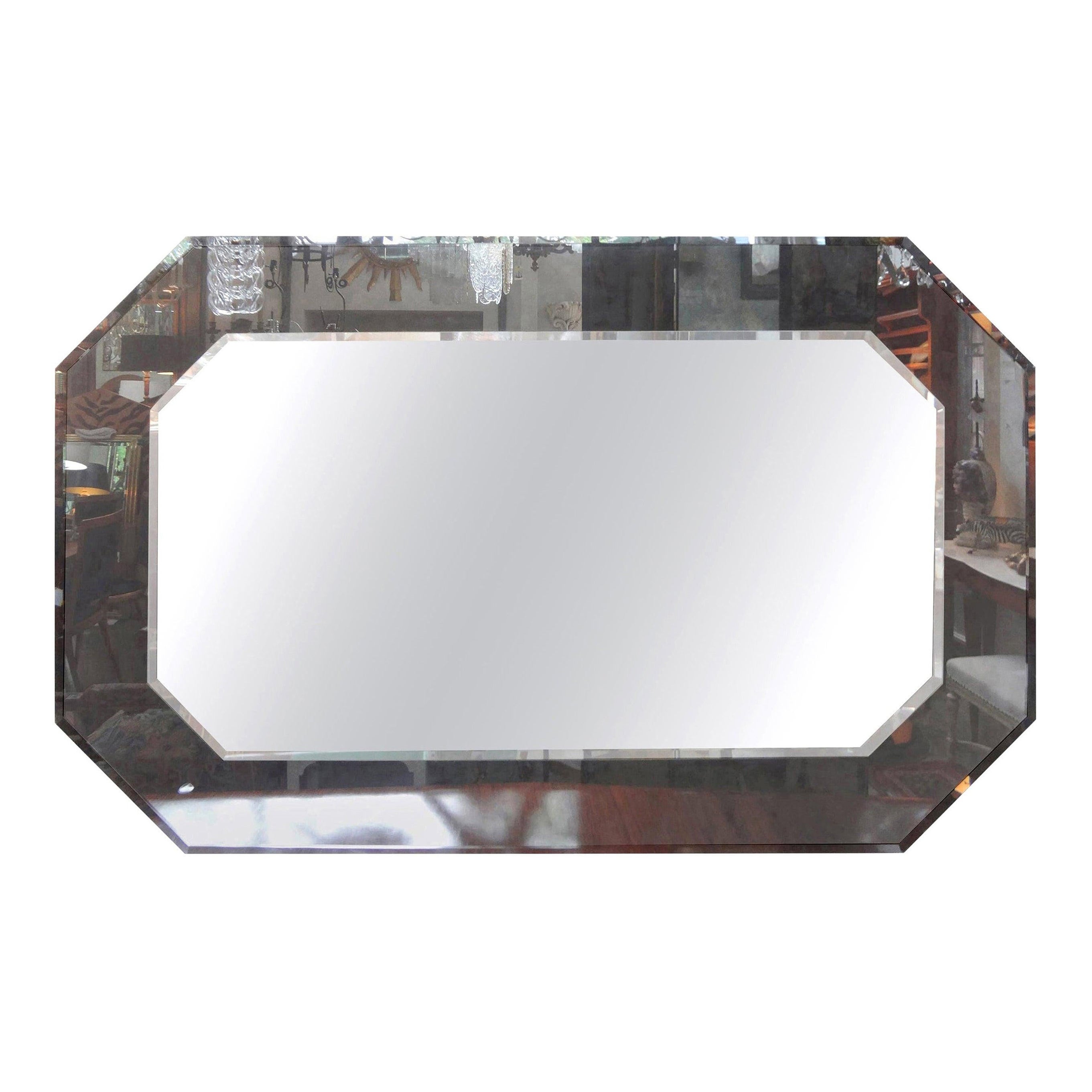 Large Beveled Mirror in a Wrought-Iron Frame - France, 1940's at 1stDibs