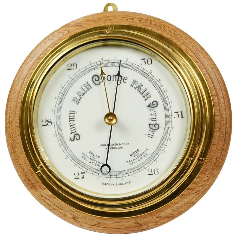 Edwardian Aneroid Ships Barometer by John Barker and Co. at 1stDibs