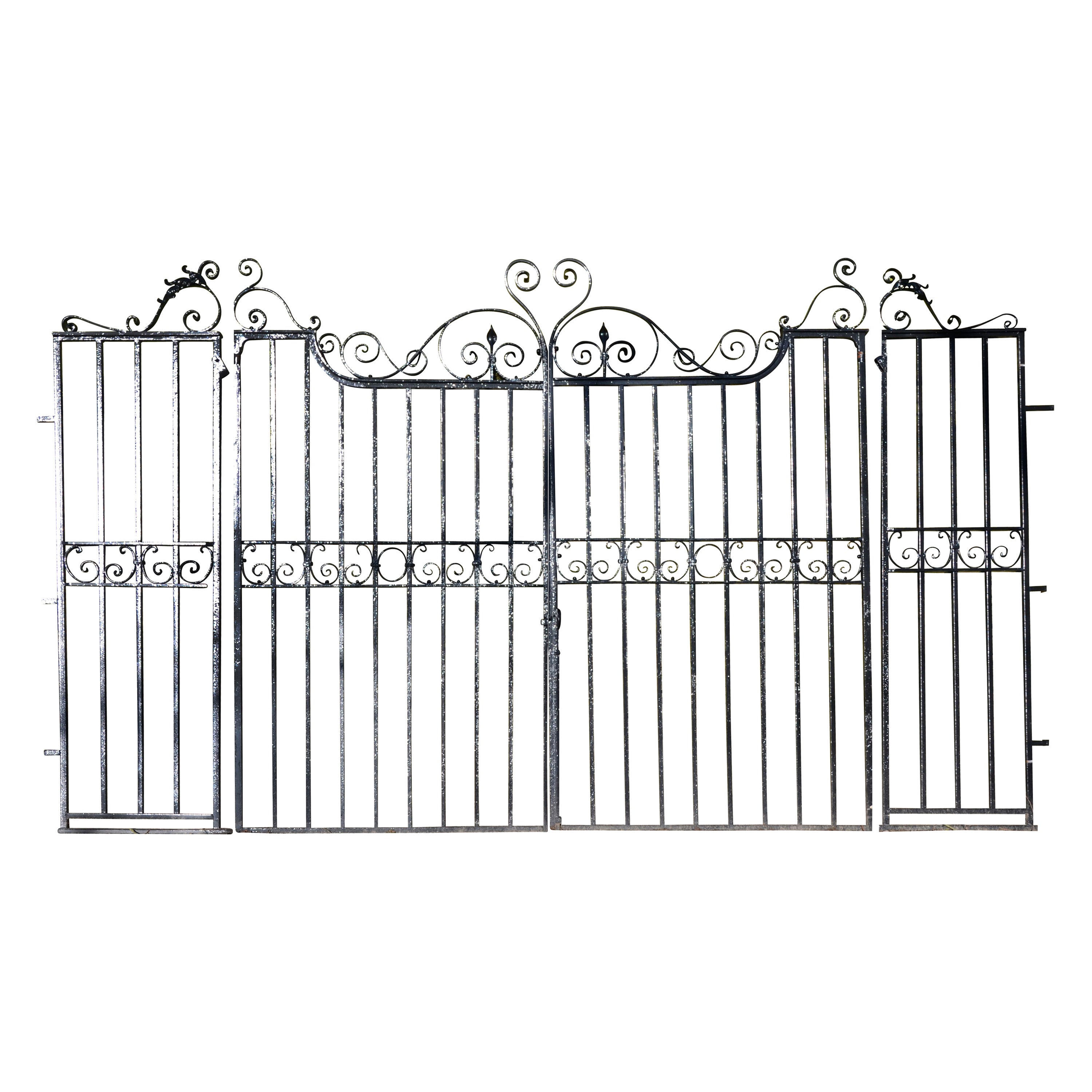 Pair of Large Antique French Iron Entry Gates-Late 1800s at 1stDibs