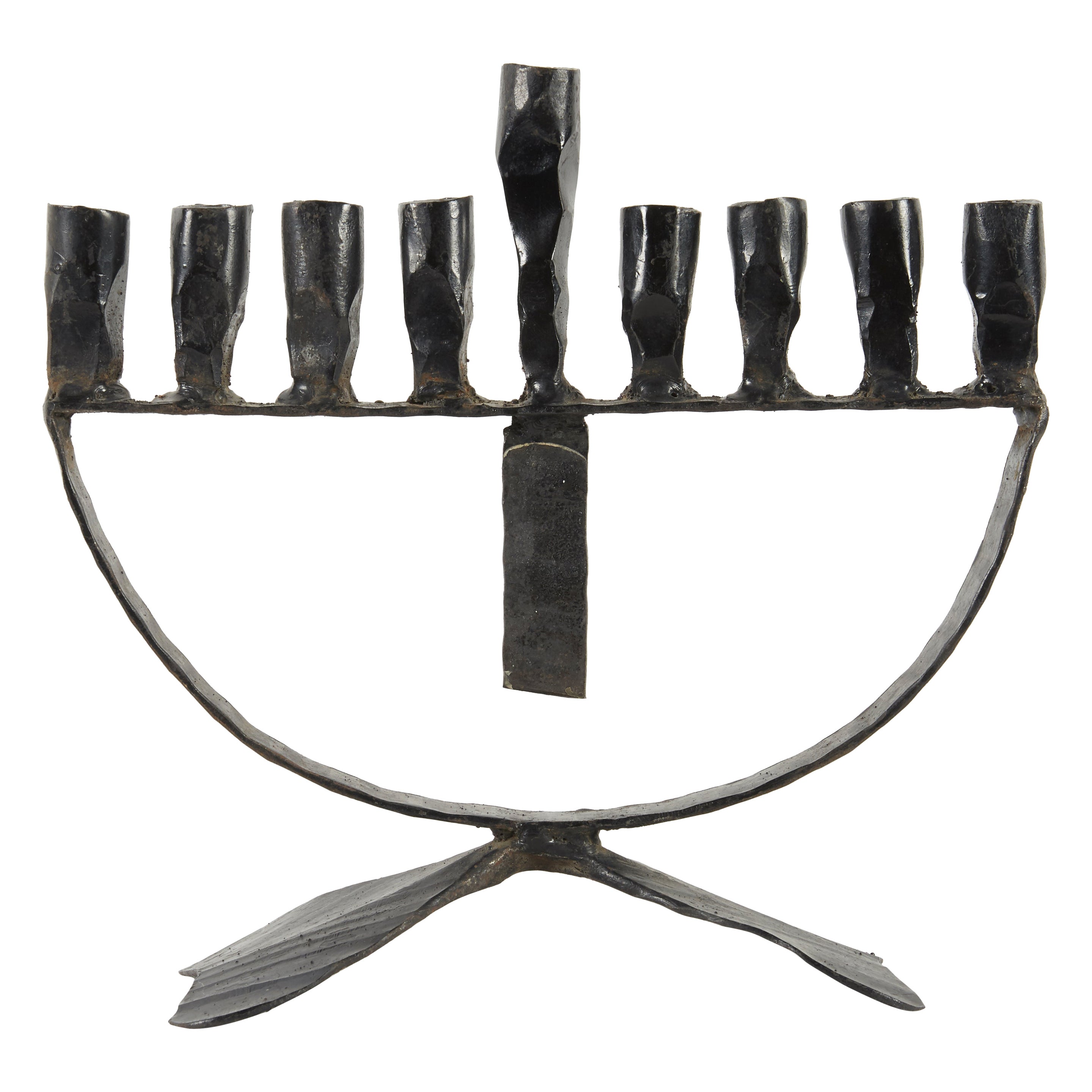 Mid-20th Century Israeli Iron and Jerusalem Stone Hanukkah Lamp For ...