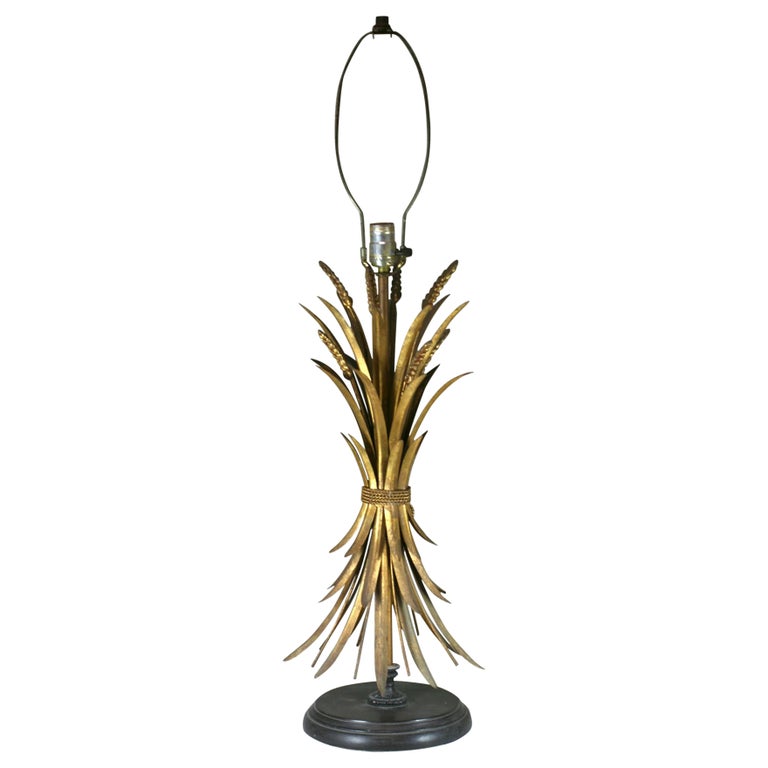 Elegant Gilt Wheat Table Lamp For Sale at 1stDibs