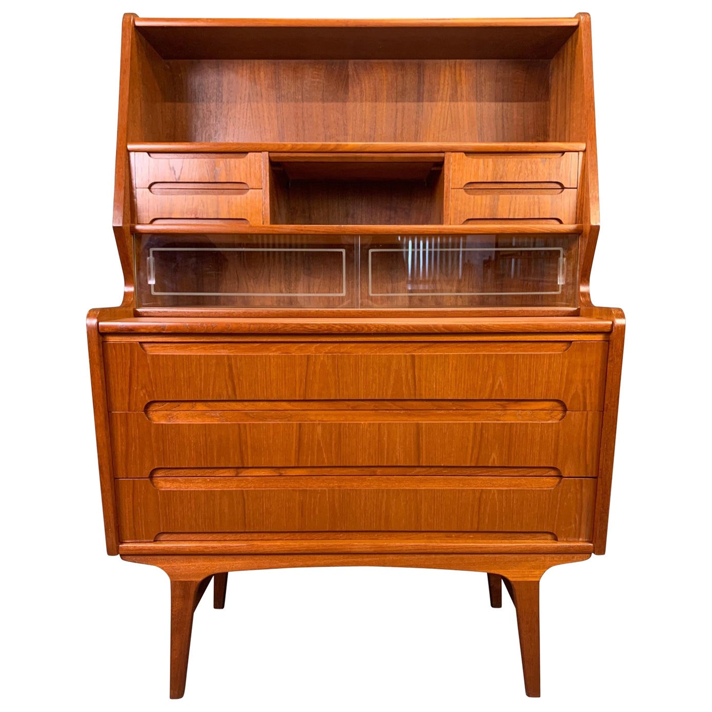 Mid-Century Danish Modern Rosewood Hideaway Desk Cabinet For Sale at ...
