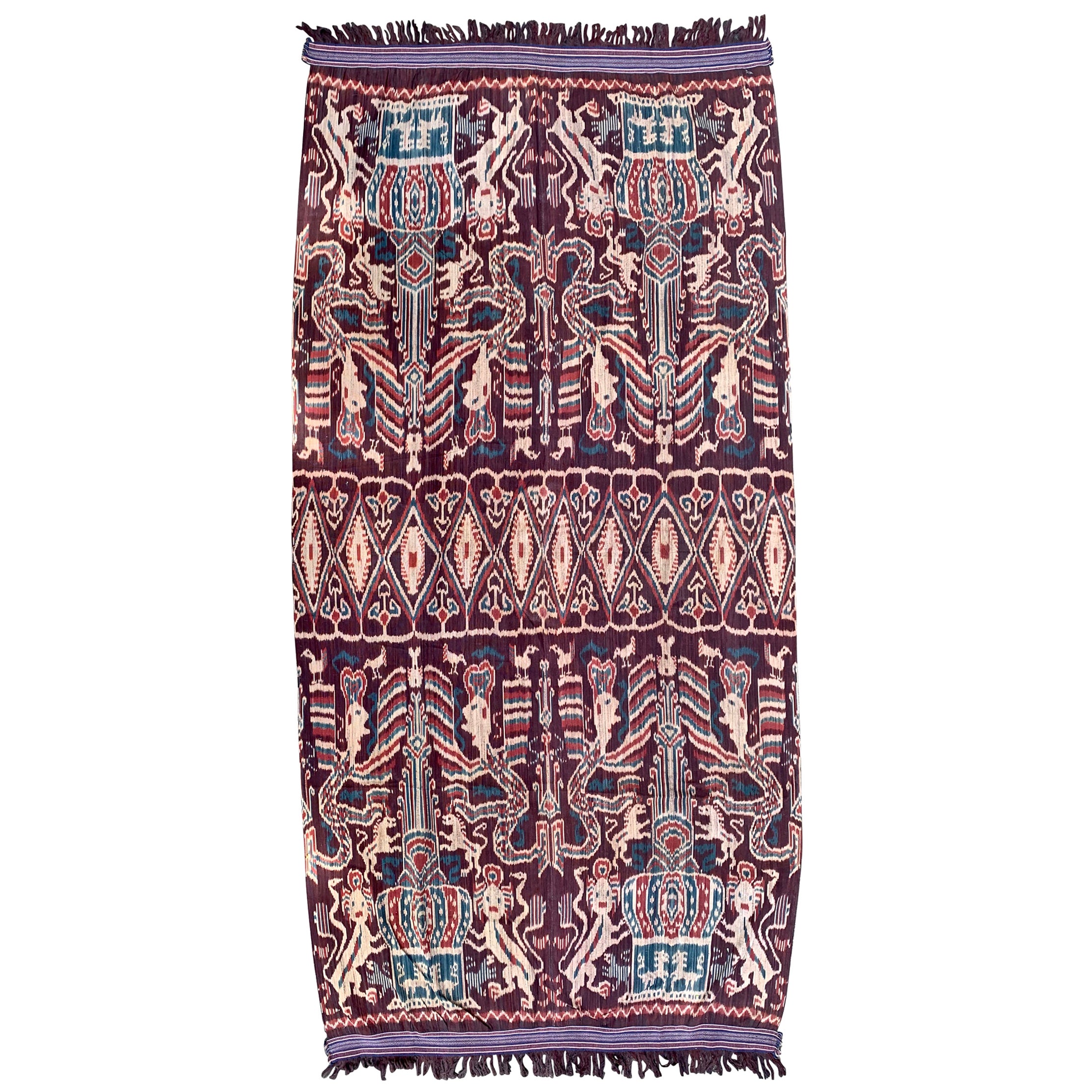 Framed Antique Indonesian Ceremonial Ikat Shawl from Bali For Sale at ...