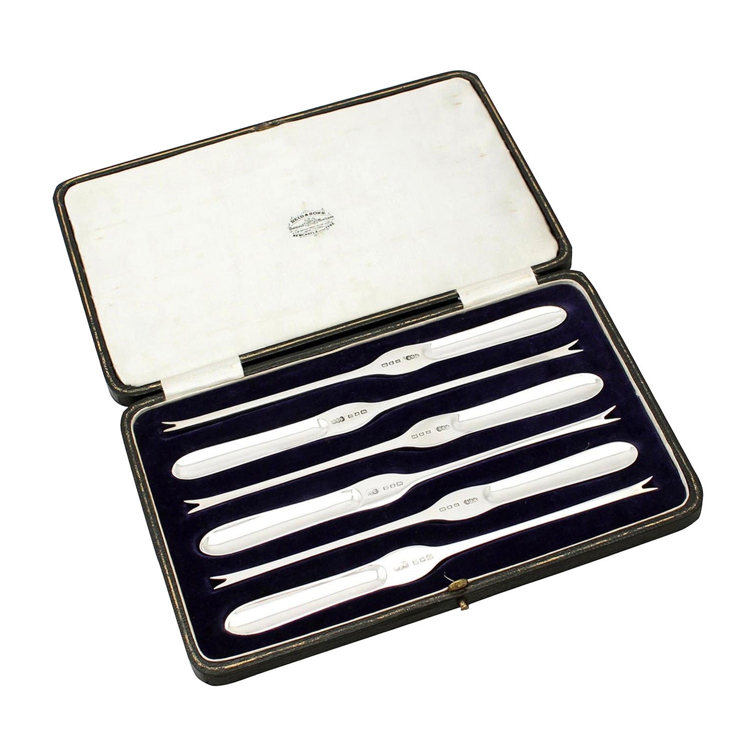 Antique Set of Six Sterling Silver Lobster Picks For Sale at 1stDibs