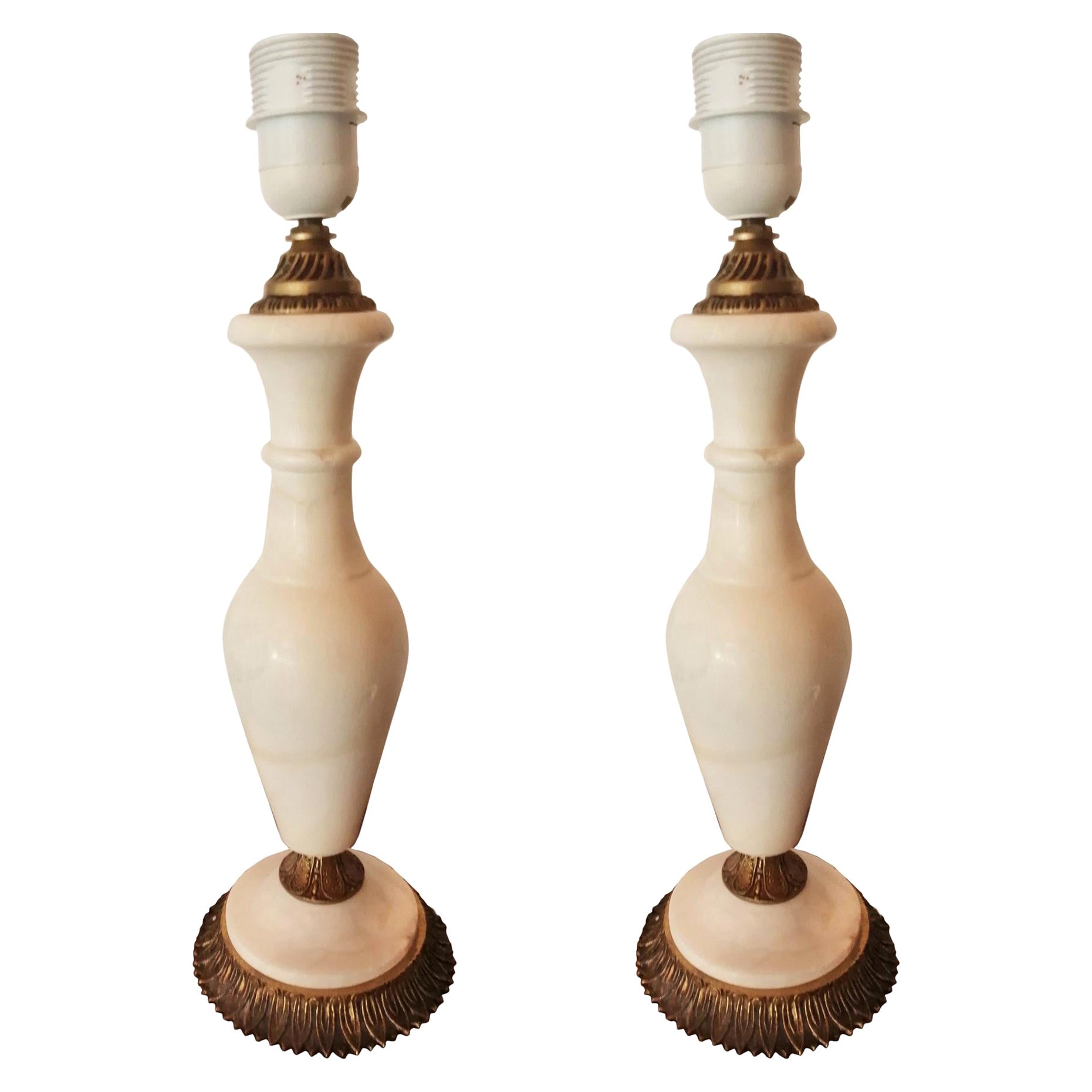 Italian Alabaster Stone Table Lamp at 1stDibs