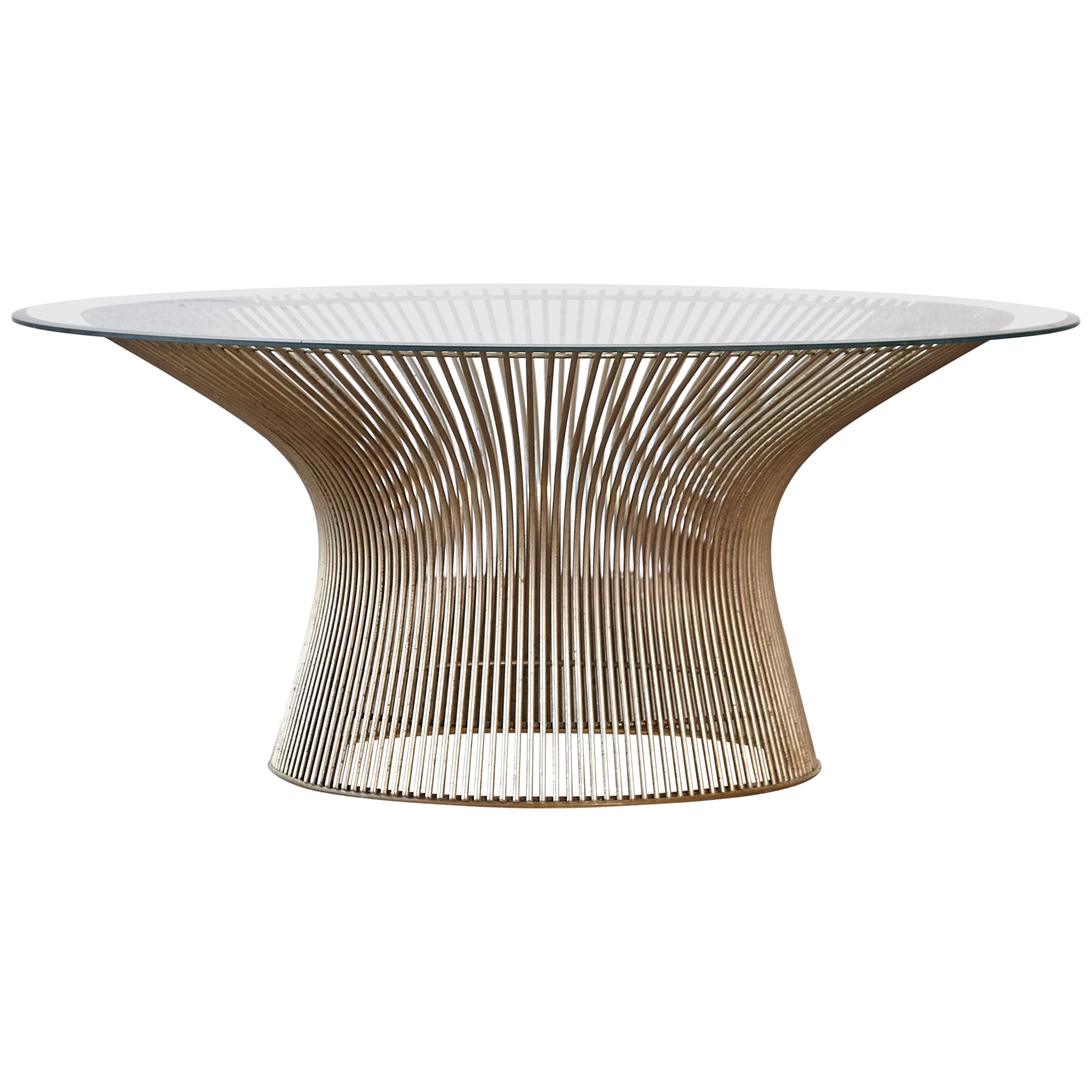 Pair of White Marble-Top Platner Tables in Nickel for Knoll at 1stDibs