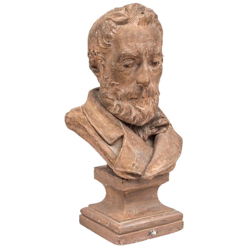 Pair of Antique Tyrolean Terracotta Busts of a Bavarian Man and Woman ...