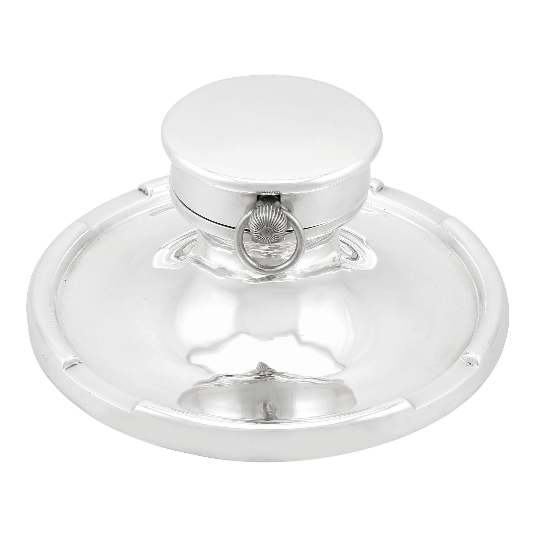 Rare Antique Classical Roman Bronze and Glass Inkstand with Crystal ...