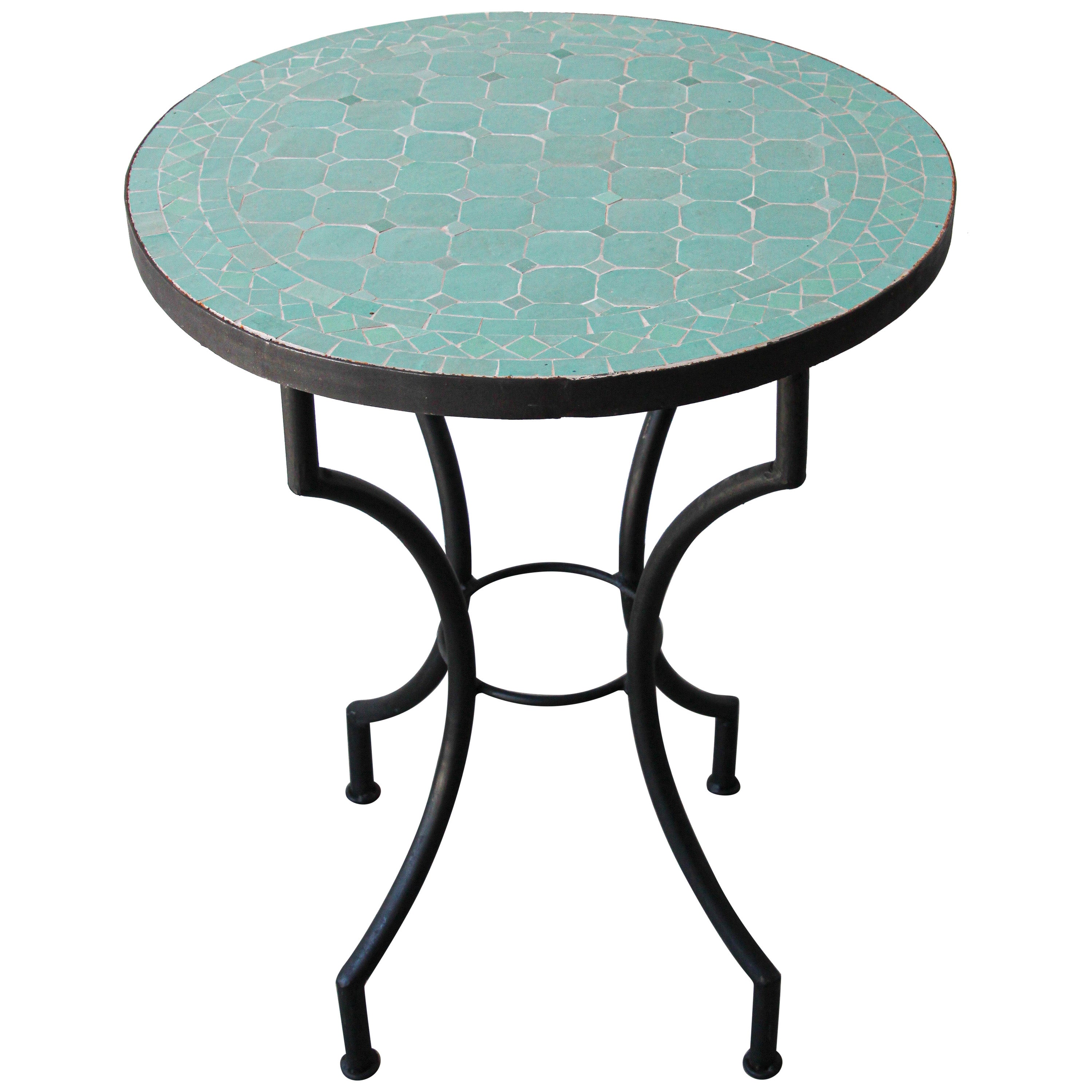 Moroccan Mosaic Tile Bistro Table on Iron Base at 1stDibs