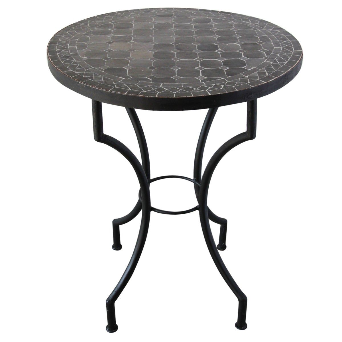 Moroccan Mosaic Tile Bistro Table on Iron Base at 1stDibs