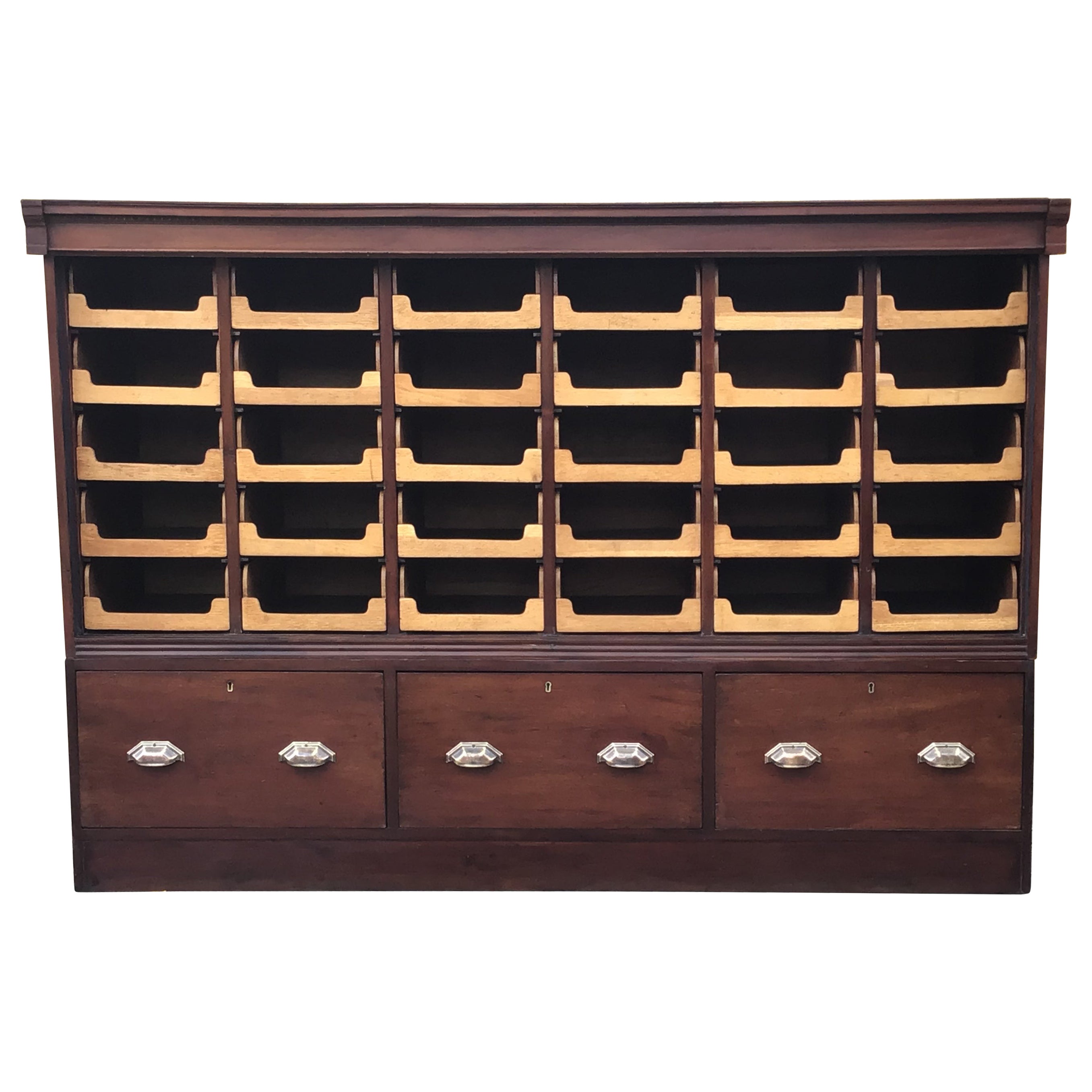 Antique Oak and Glass Haberdashery Display Cabinet at 1stDibs