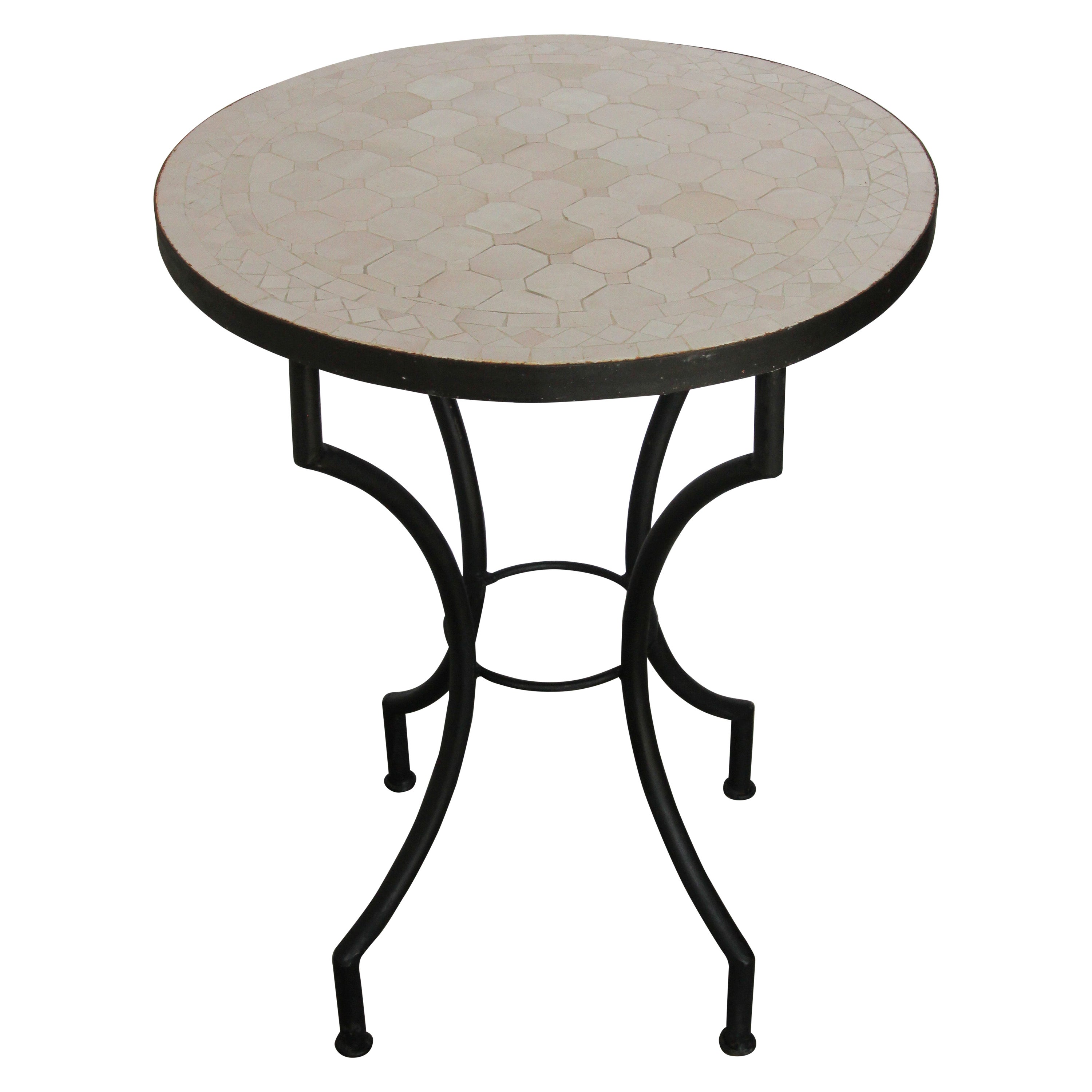 Moroccan Mosaic Tile Bistro Table on Iron Base at 1stDibs