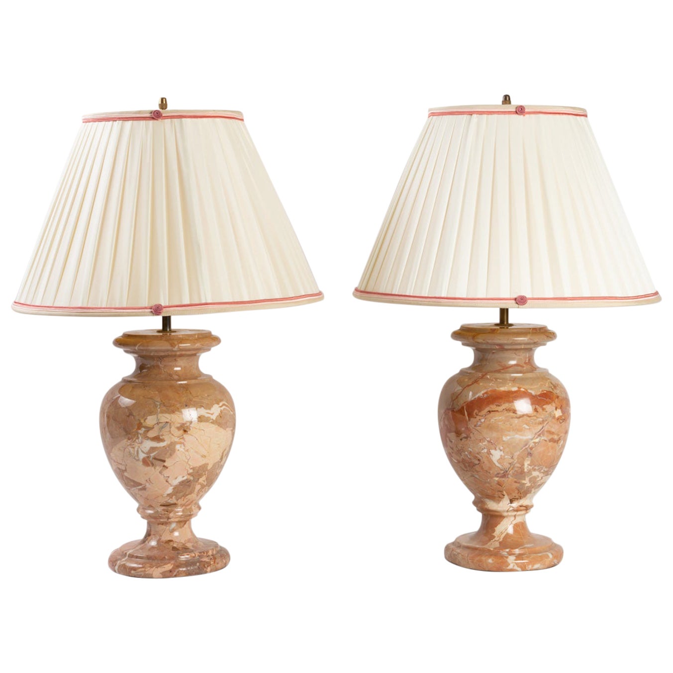 Pair of Marble Lamps For Sale at 1stDibs
