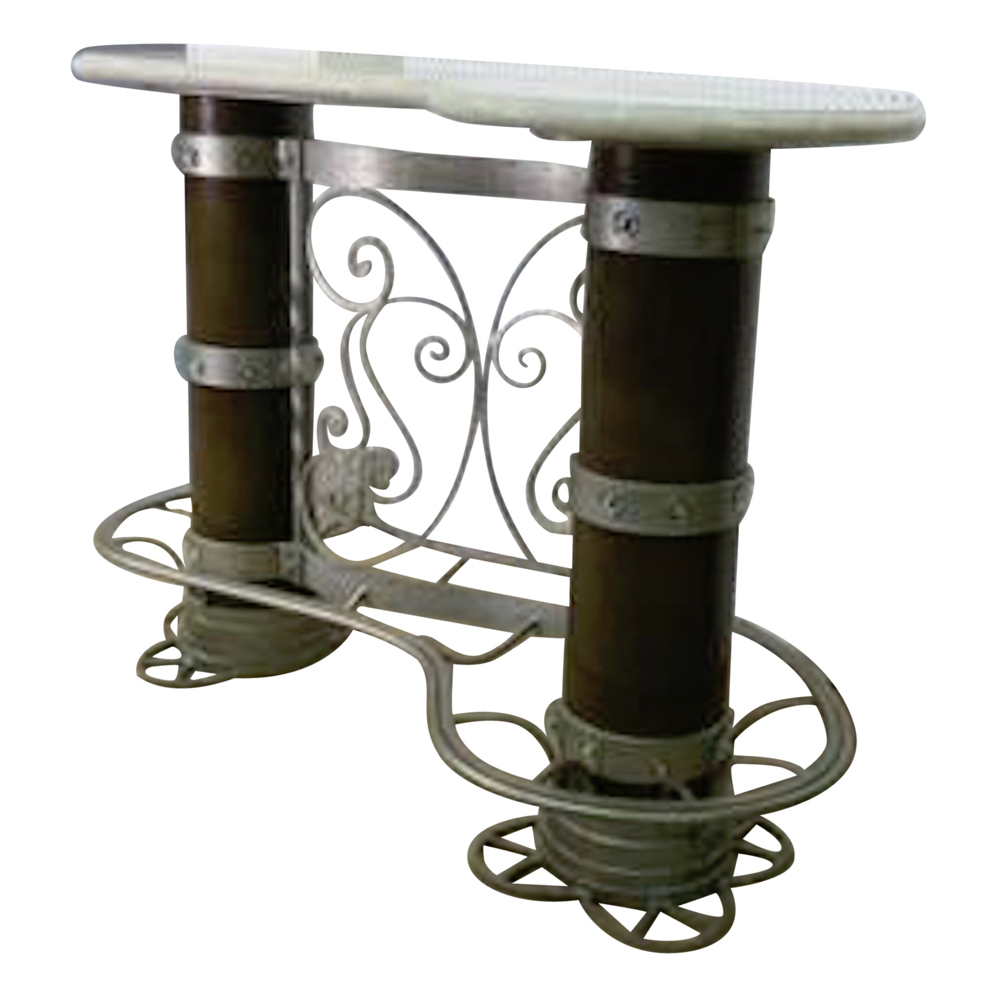 Vintage Lucite and Micarta Bar with Mirrored Top Edge at 1stDibs