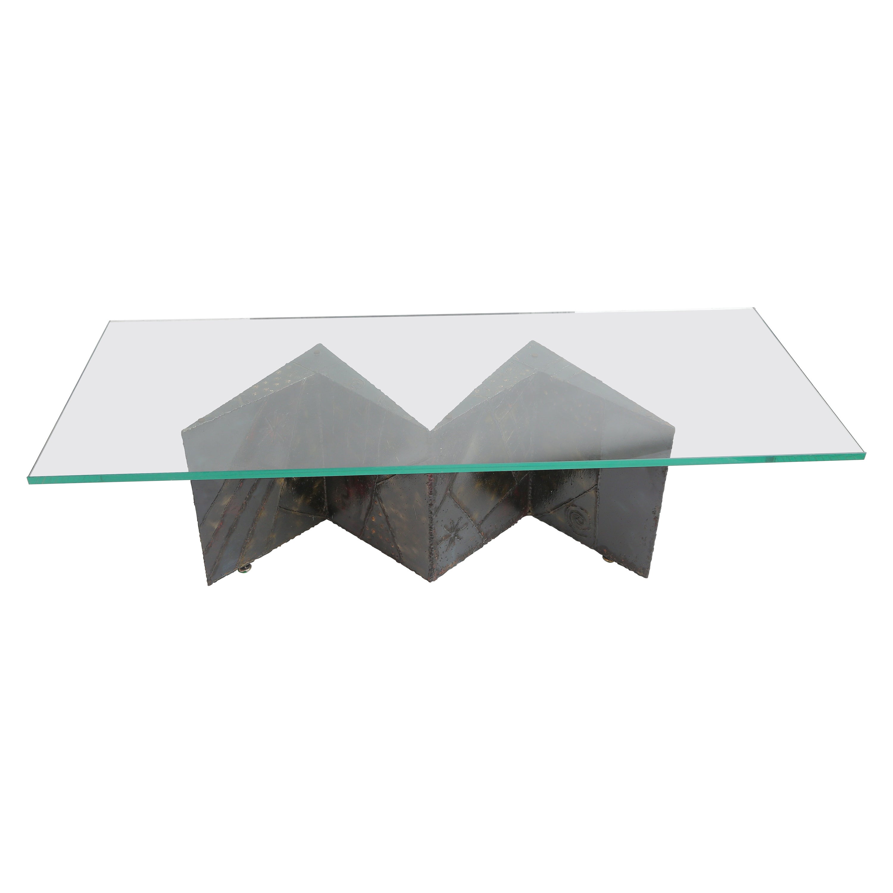 Paul Evans Studio Patch Work Welded Coffee Table For Sale at 1stDibs