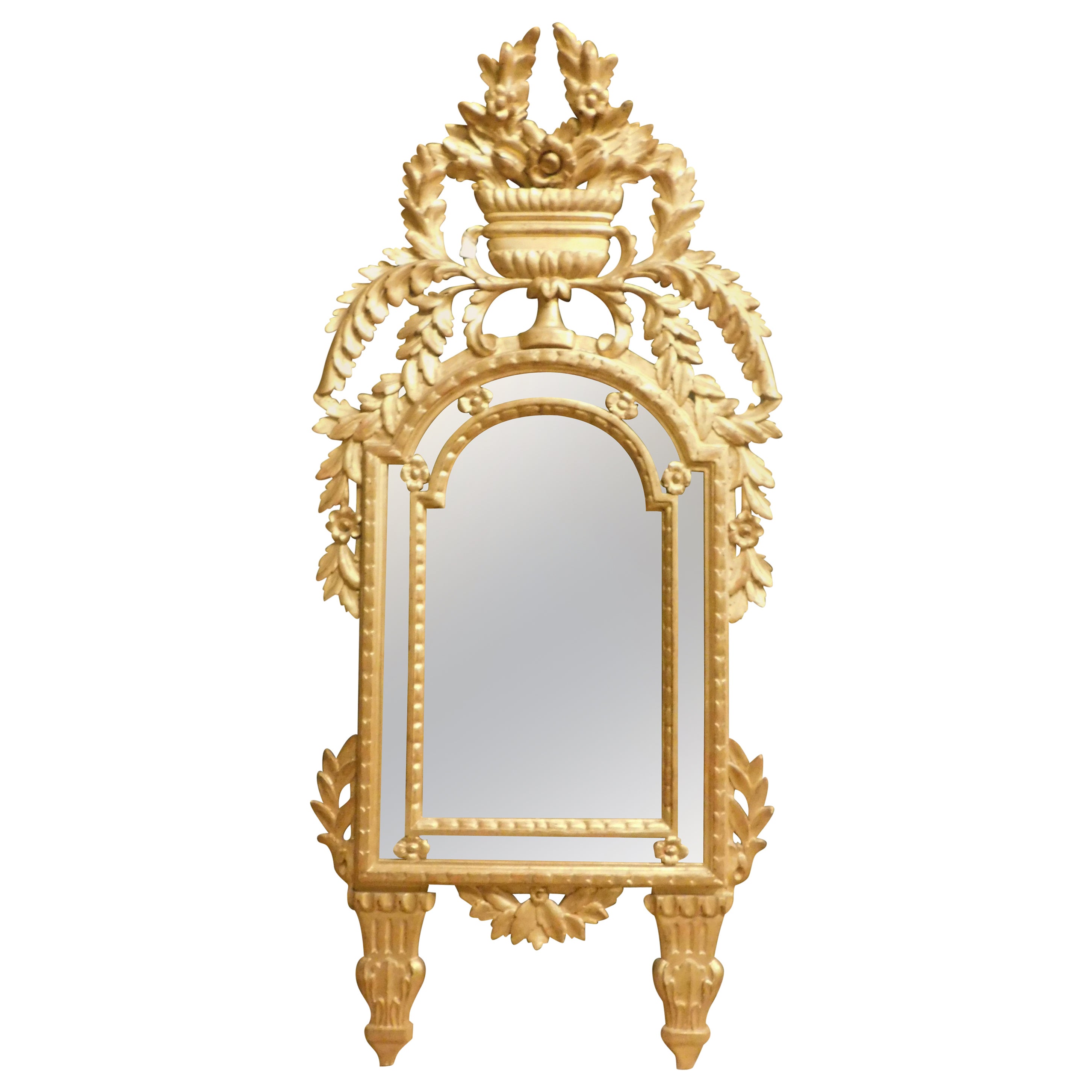 Antique Gilded Louis XVI Mirror with Painting, Inspired by Art, France ...
