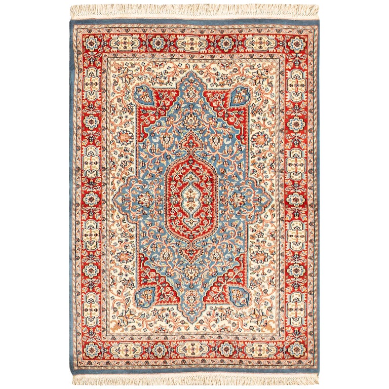 Traditional Handwoven Luxury Wool Wine / Green Area Rug 4'1"x6'2" For ...