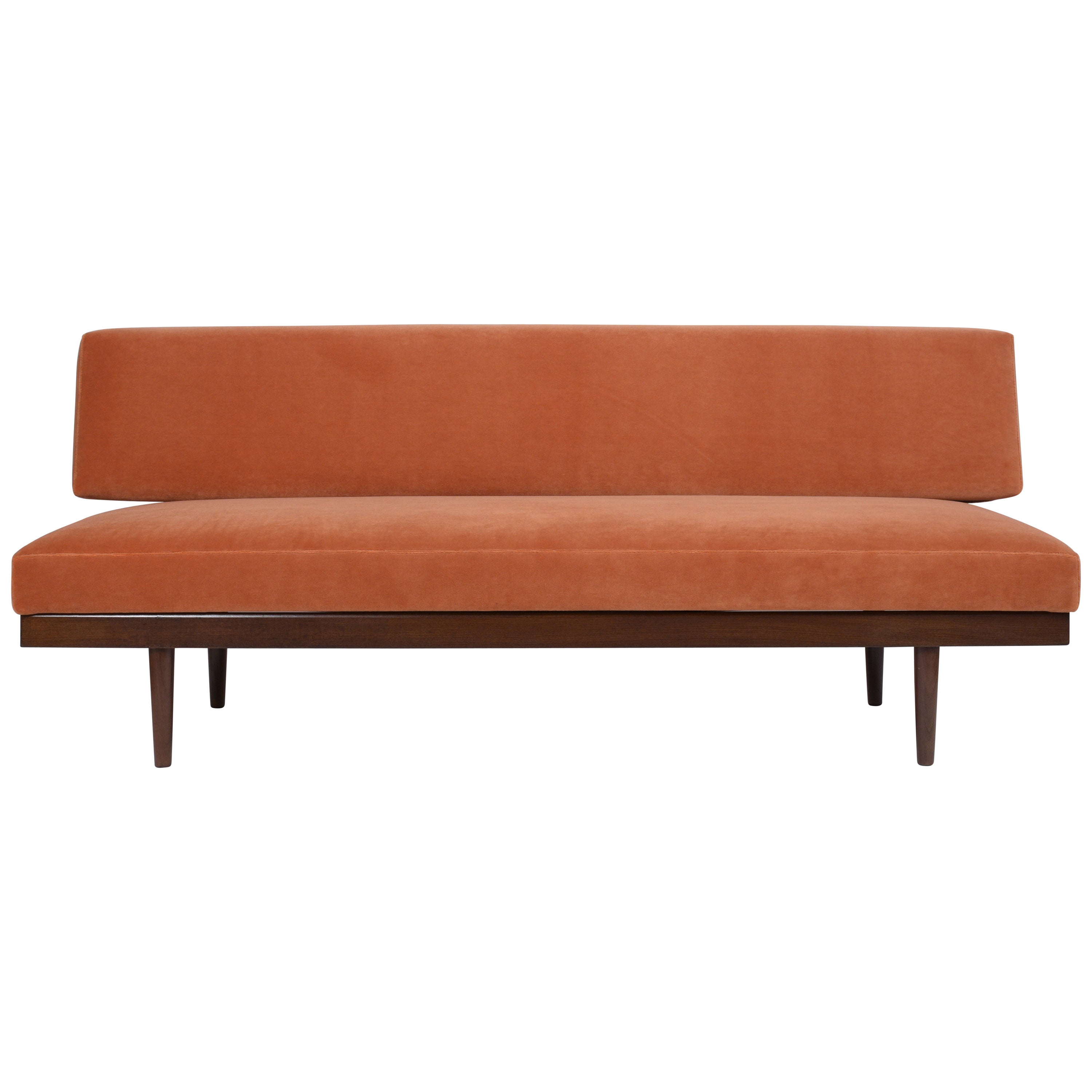 Stunning Splayed Walnut Legs Sofa Mid-Century Modern For Sale at 1stDibs