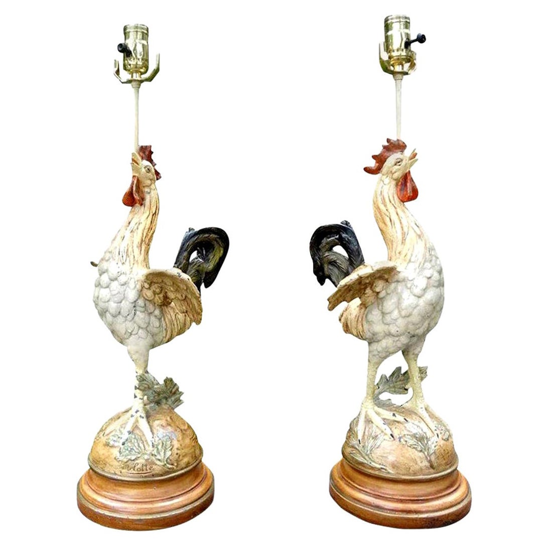 Estate-Sized Pair of French Cast Stone Lamps at 1stDibs