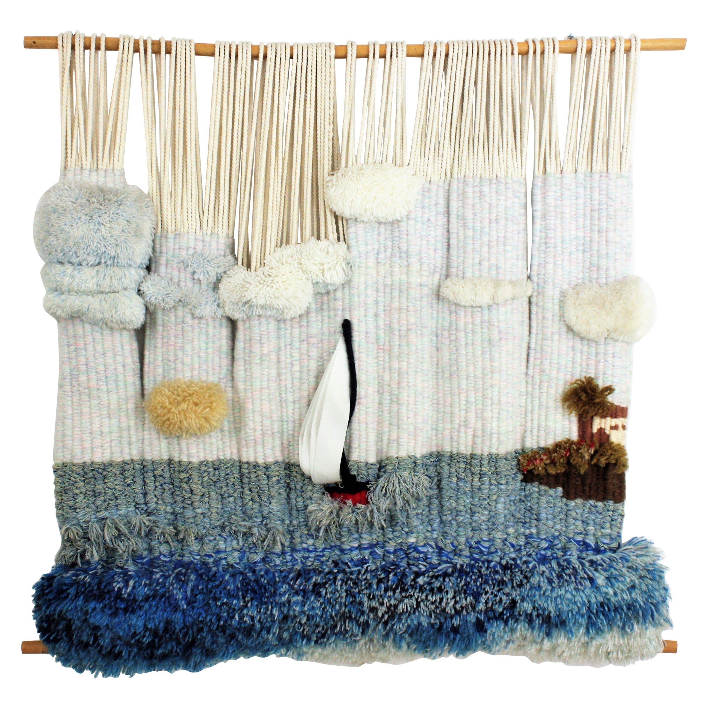 1970s Textile Wall Hanging by Michigan Artist Jane Knight at 1stDibs