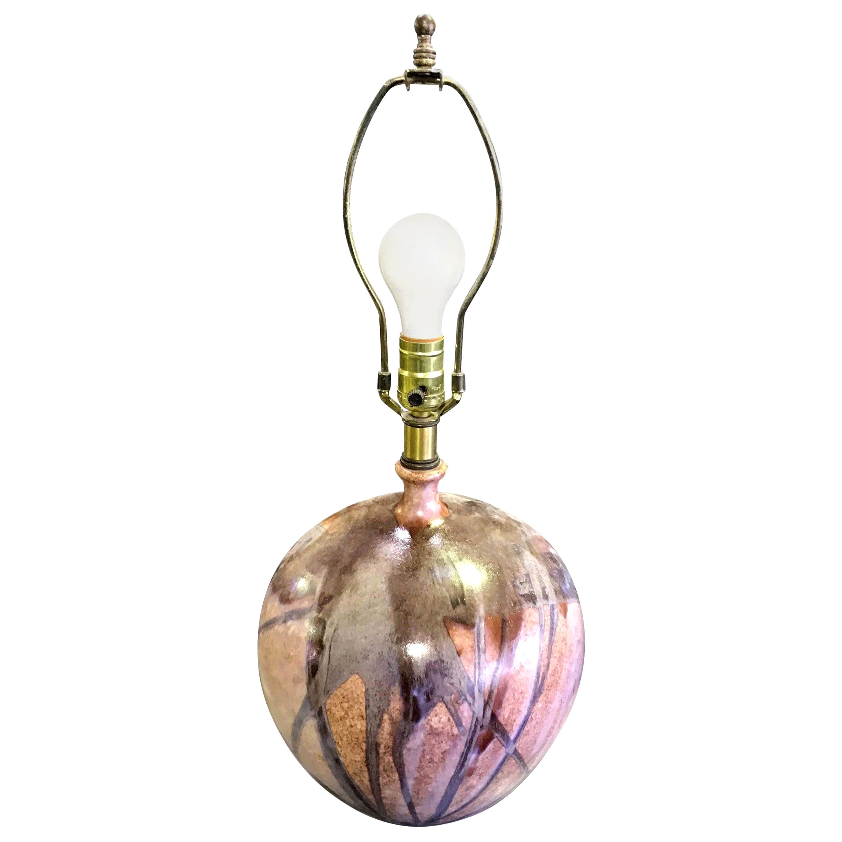 Mid-Century Modern Pair of Monumental Ceramic Drip Glaze Table Lamps ...