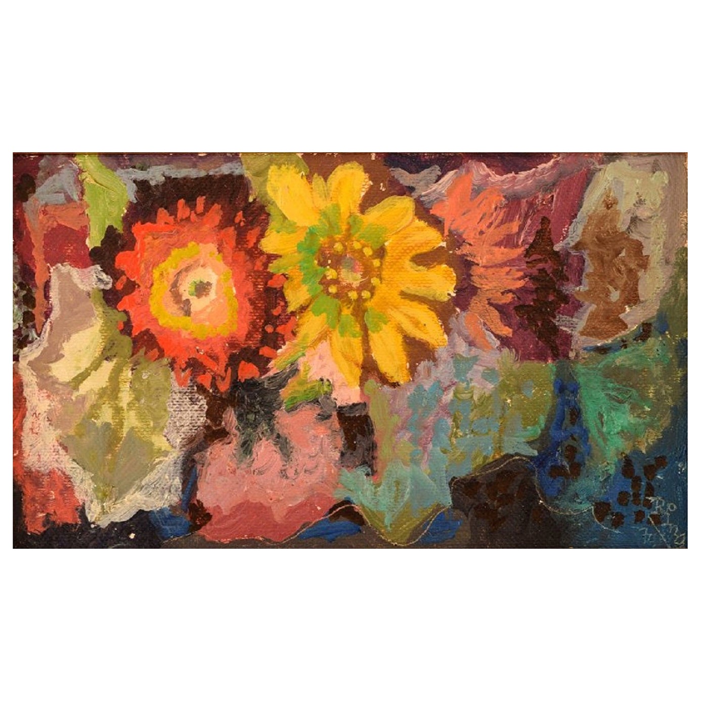 Hans Ripa (1912-2001), Swedish artist. Oil on canvas. Arrangement with ...