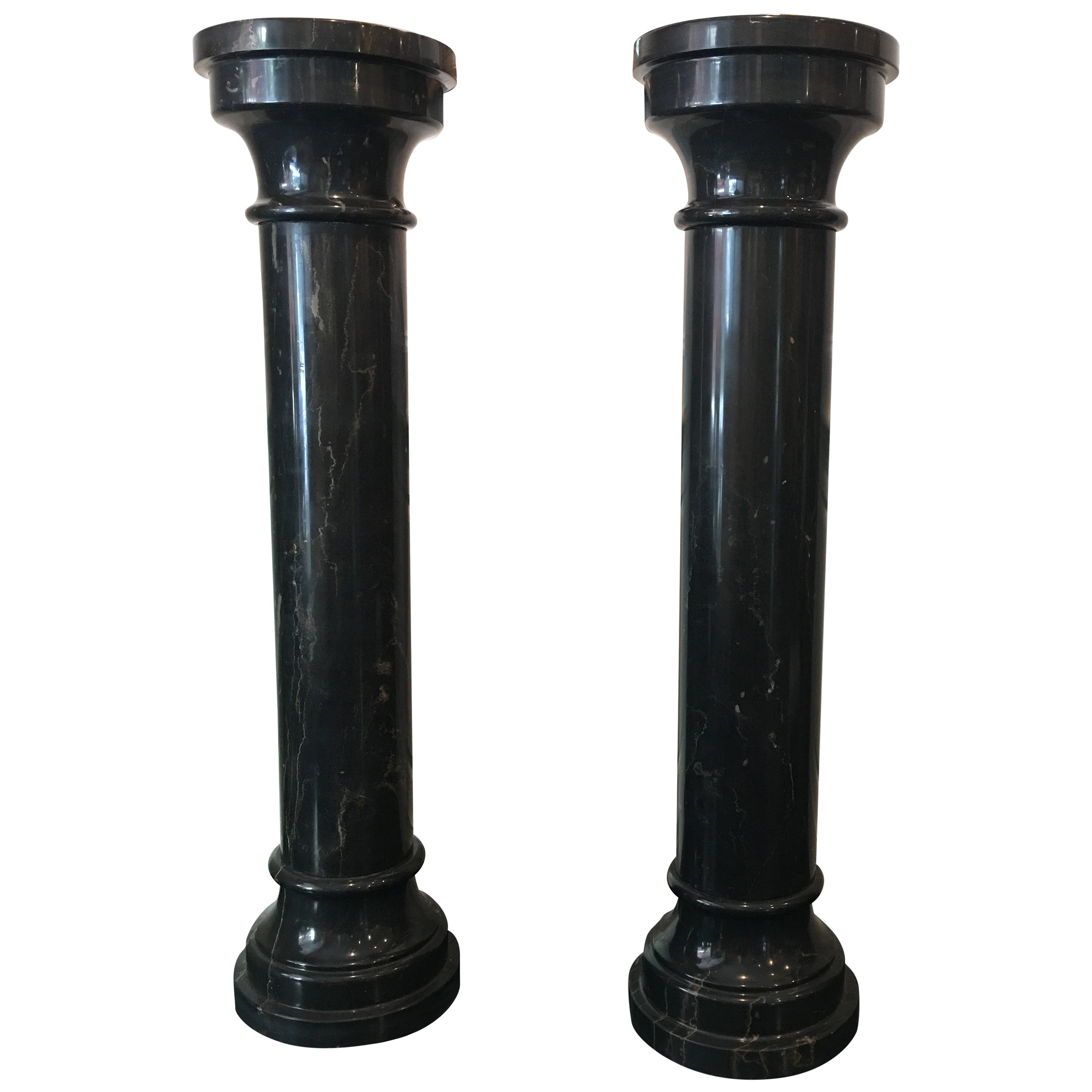 Massive Pair of French Carved Stone Columns For Sale at 1stDibs