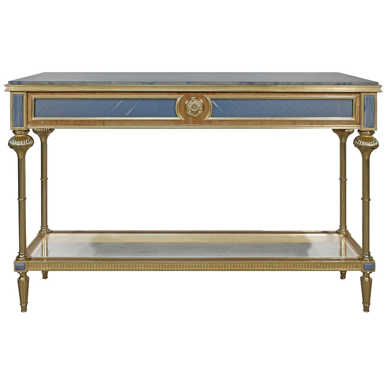 Silver Leaf Fluted Long Console by John Black for Baker at 1stDibs