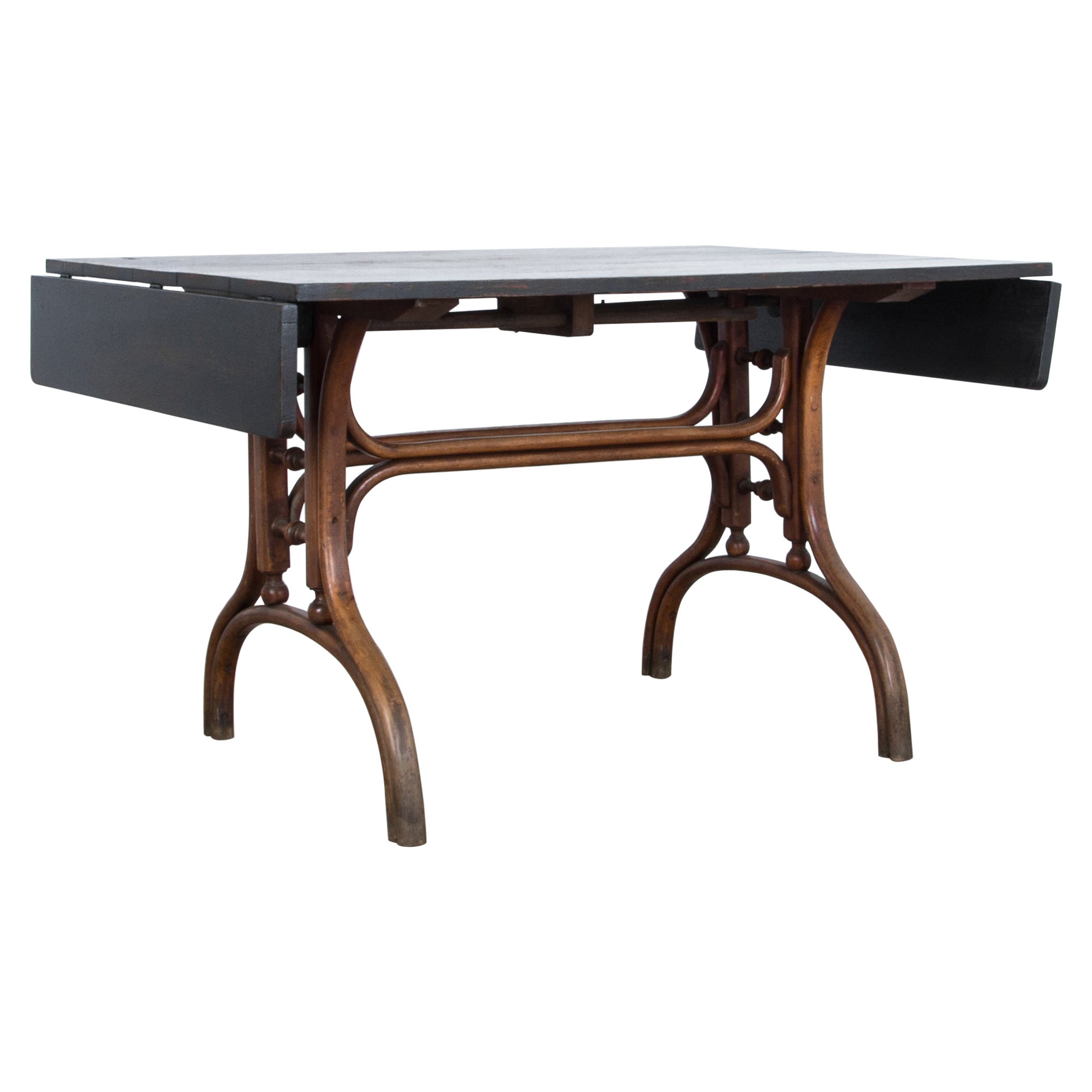 Large Drop-Leaf Table from Sweden or Norway in Solid Pine Wood, circa ...