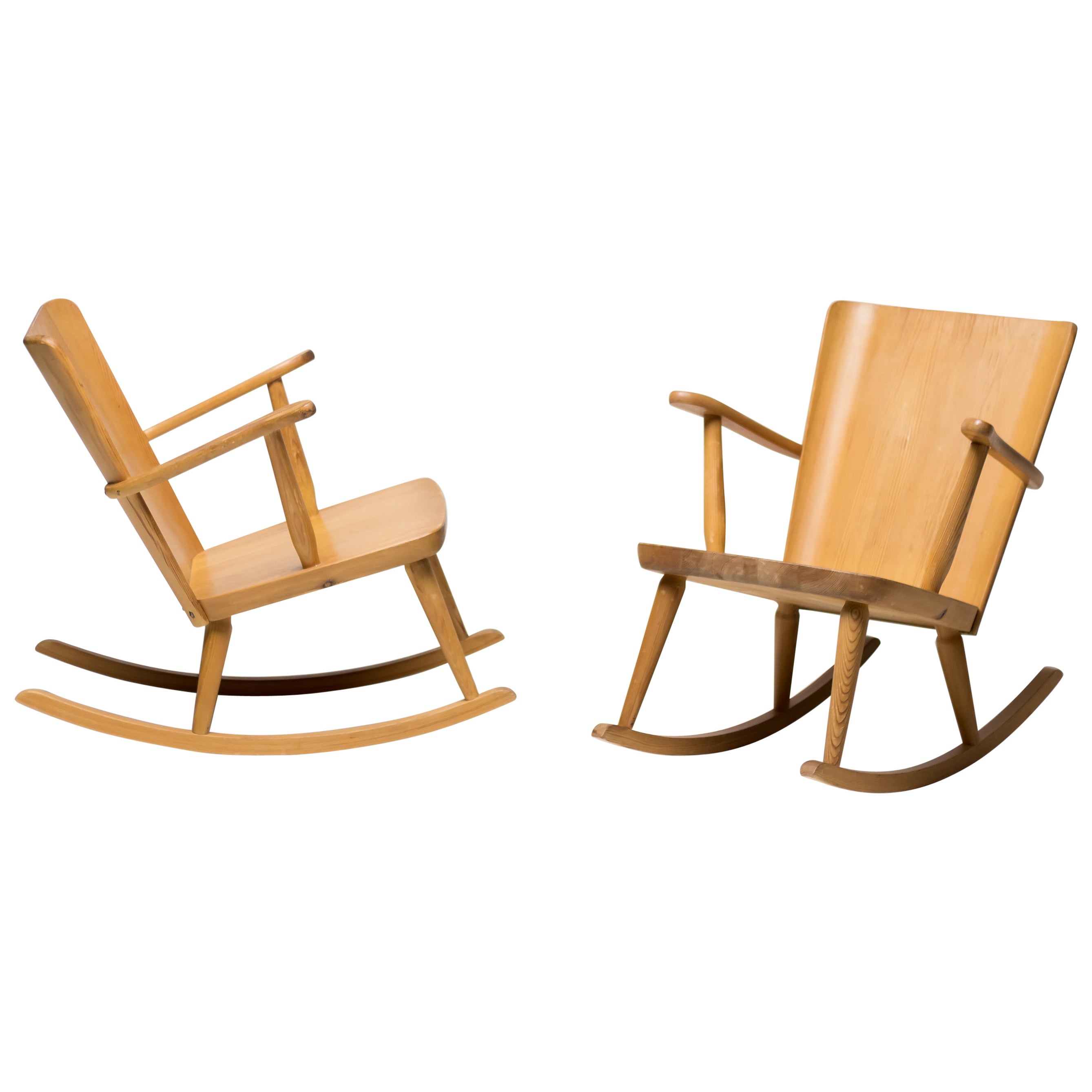Pine Rocking Chair by Designer Craftsman Jeremy Broun For Sale at 1stDibs