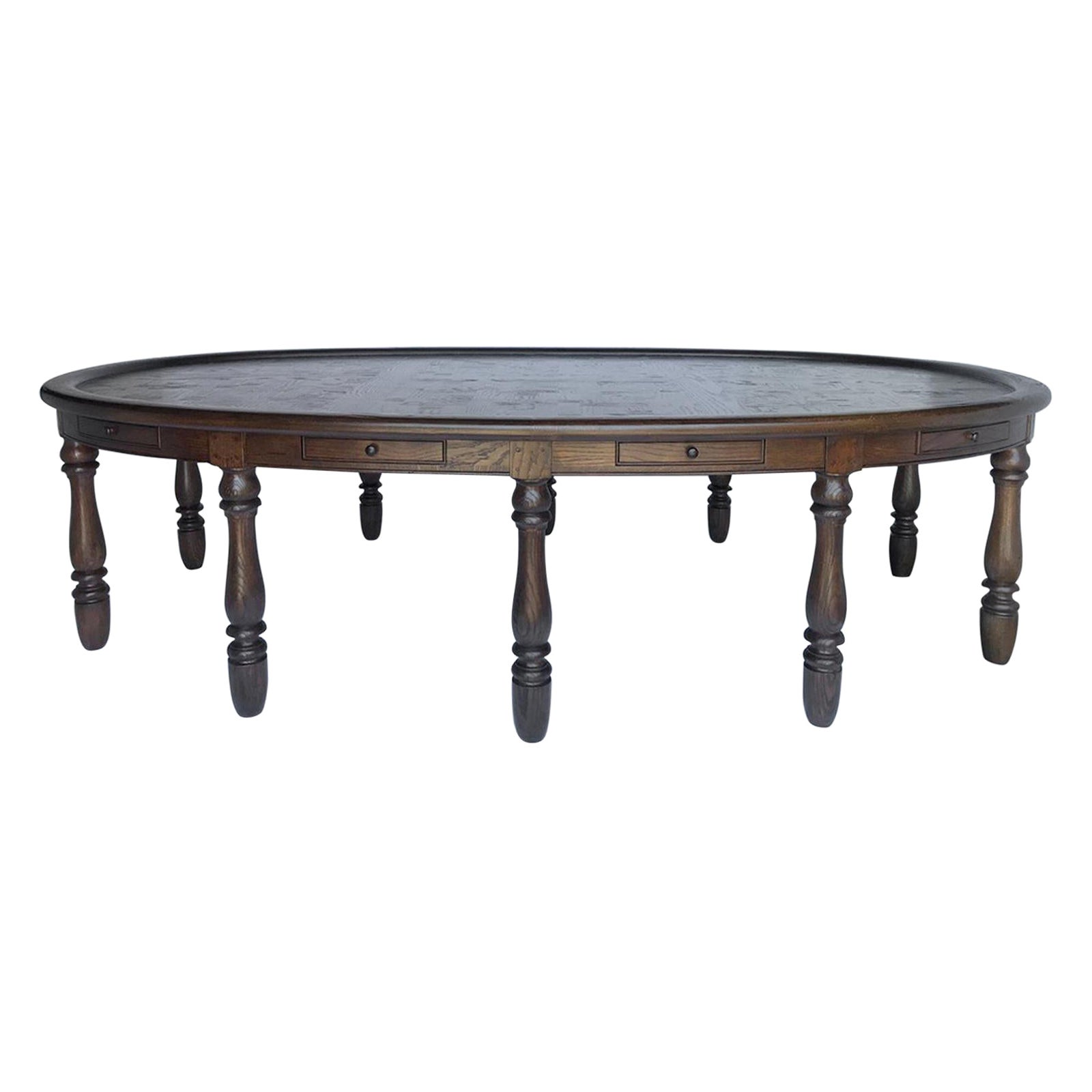 Vintage Large Oval Conference or Center Table in Oak For Sale at 1stDibs