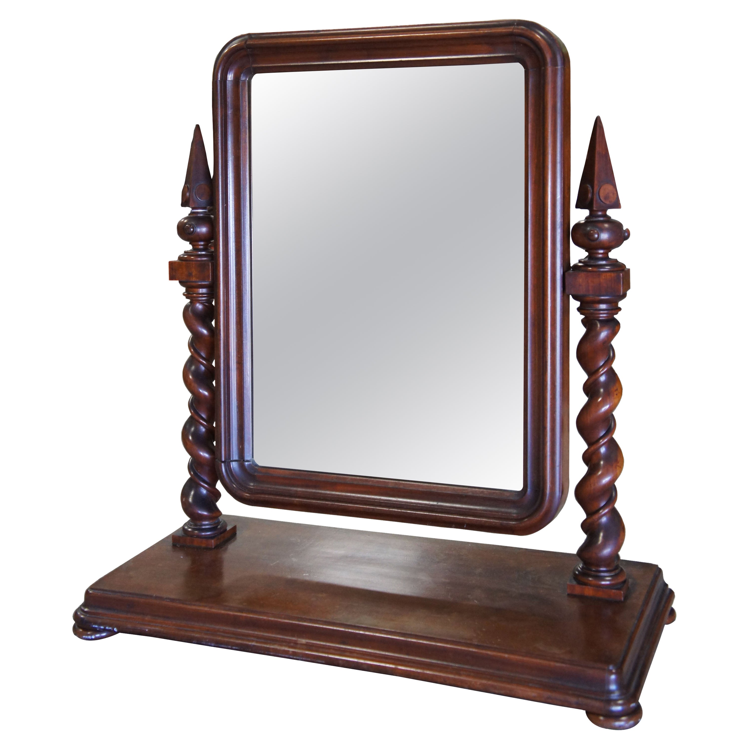 Antique English Geo. III Mahogany Serpentine front Shaving Mirror For ...