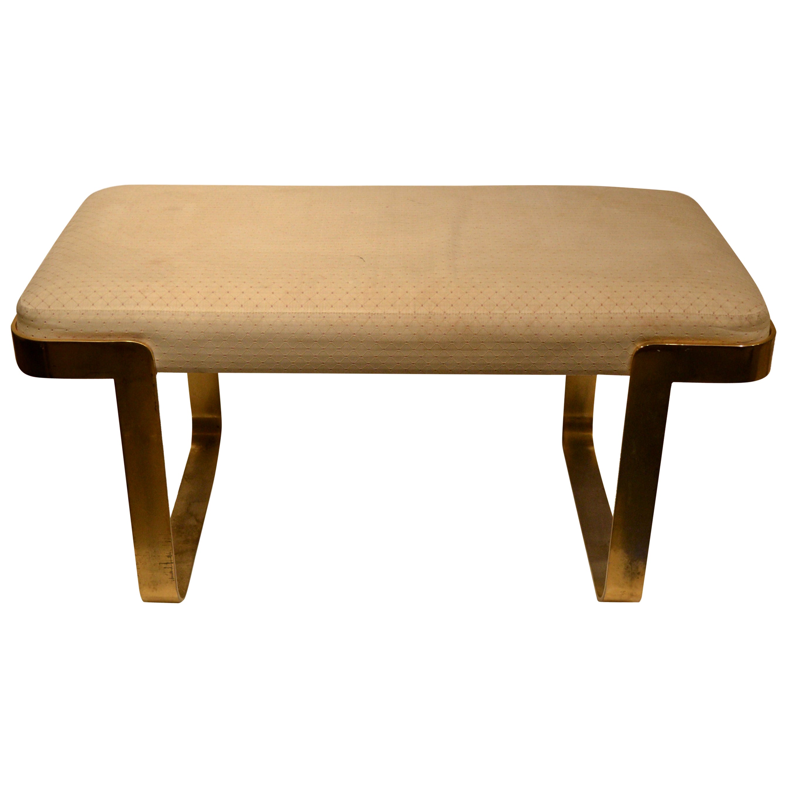 Rare Karl Springer "Sculpture" Bench in Brass For Sale at 1stDibs