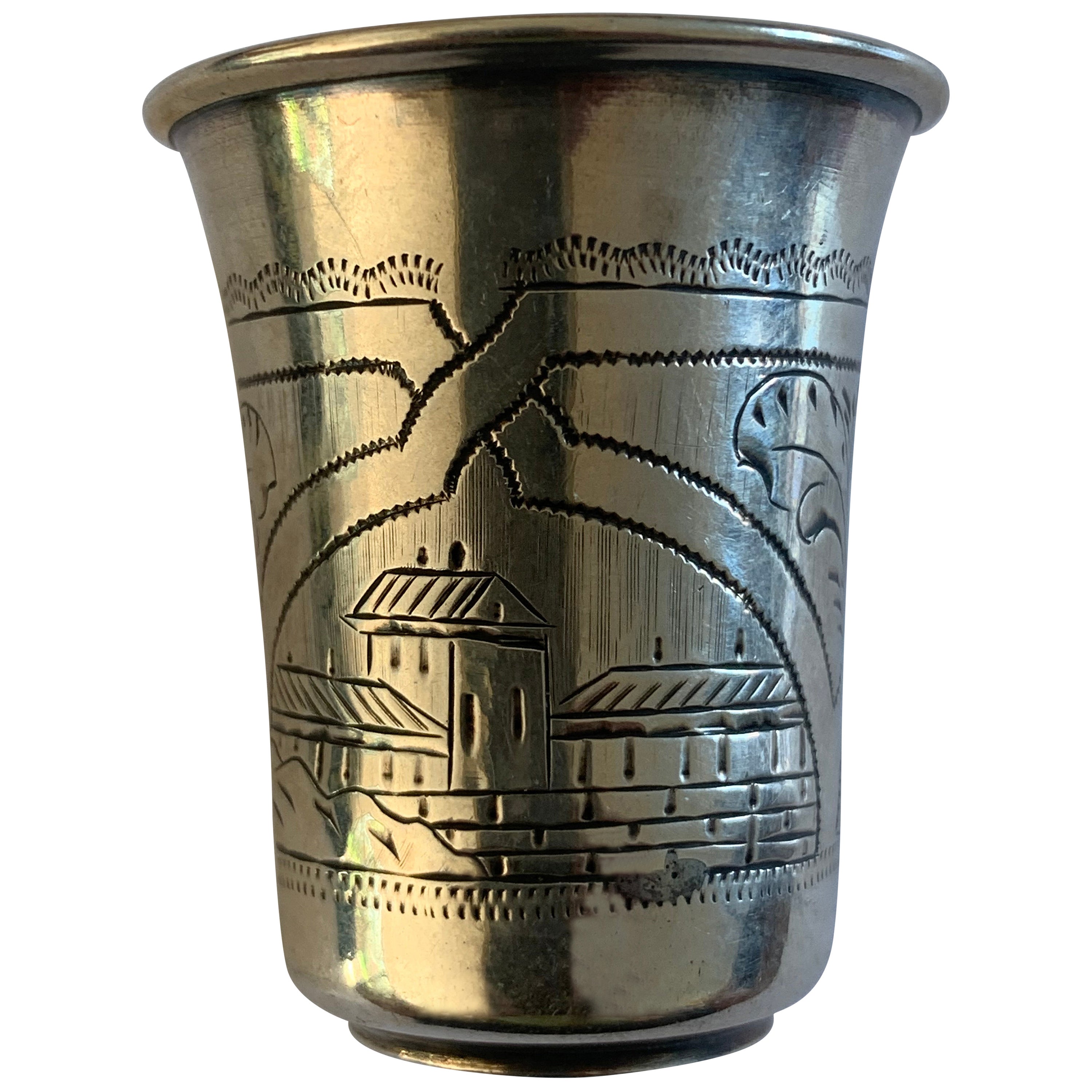 Lot of Two Imperial Russian Silver Vodka Cups For Sale at 1stDibs