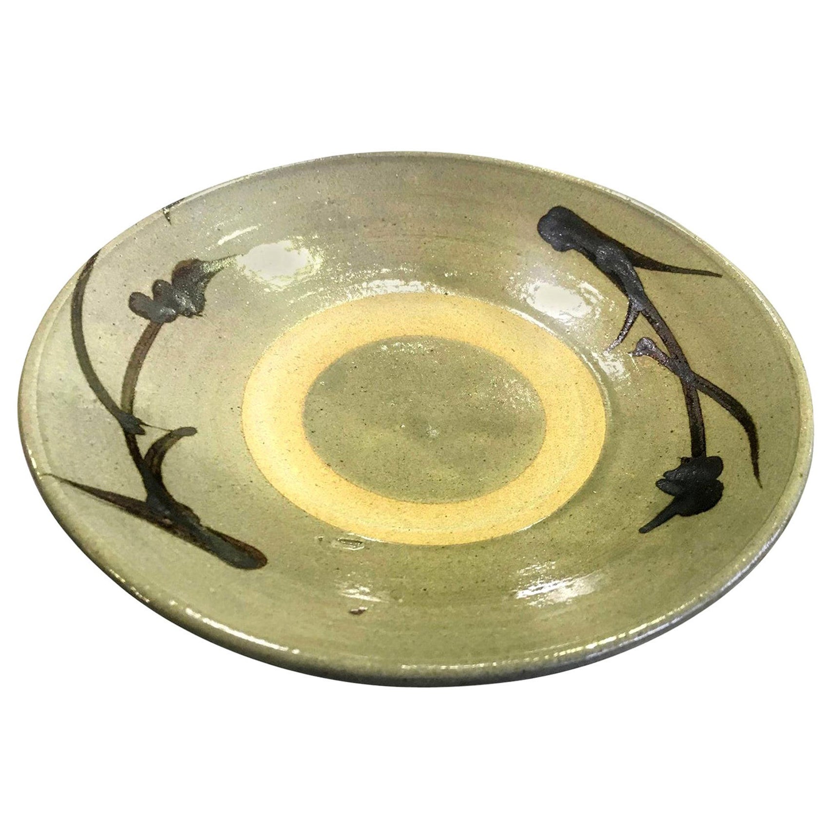 Shoji Hamada Mingei Mashiko Pottery Large Black Glaze Plate Bowl with ...