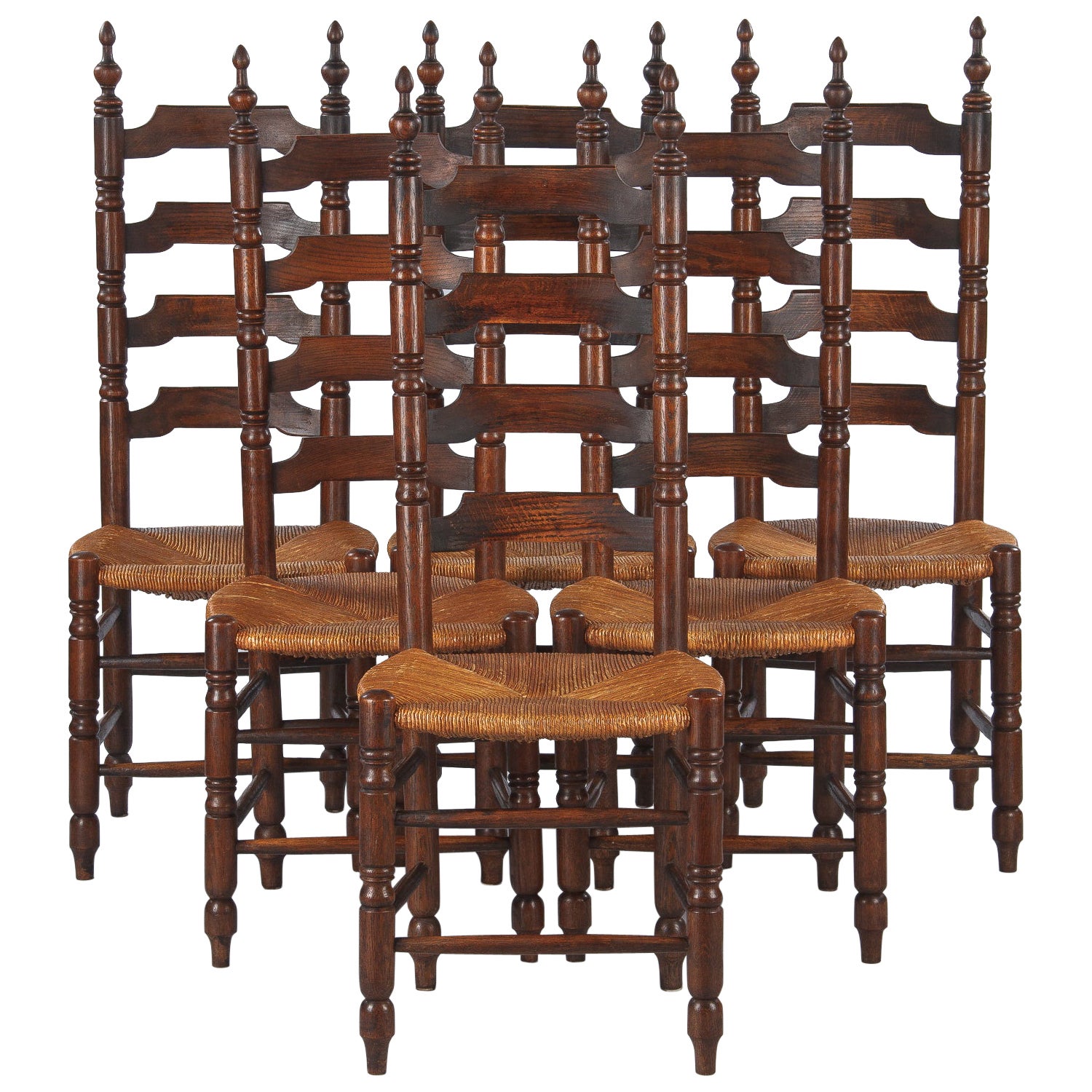 Ladderback Chair with Rush Seat, England, circa 1730 at 1stDibs