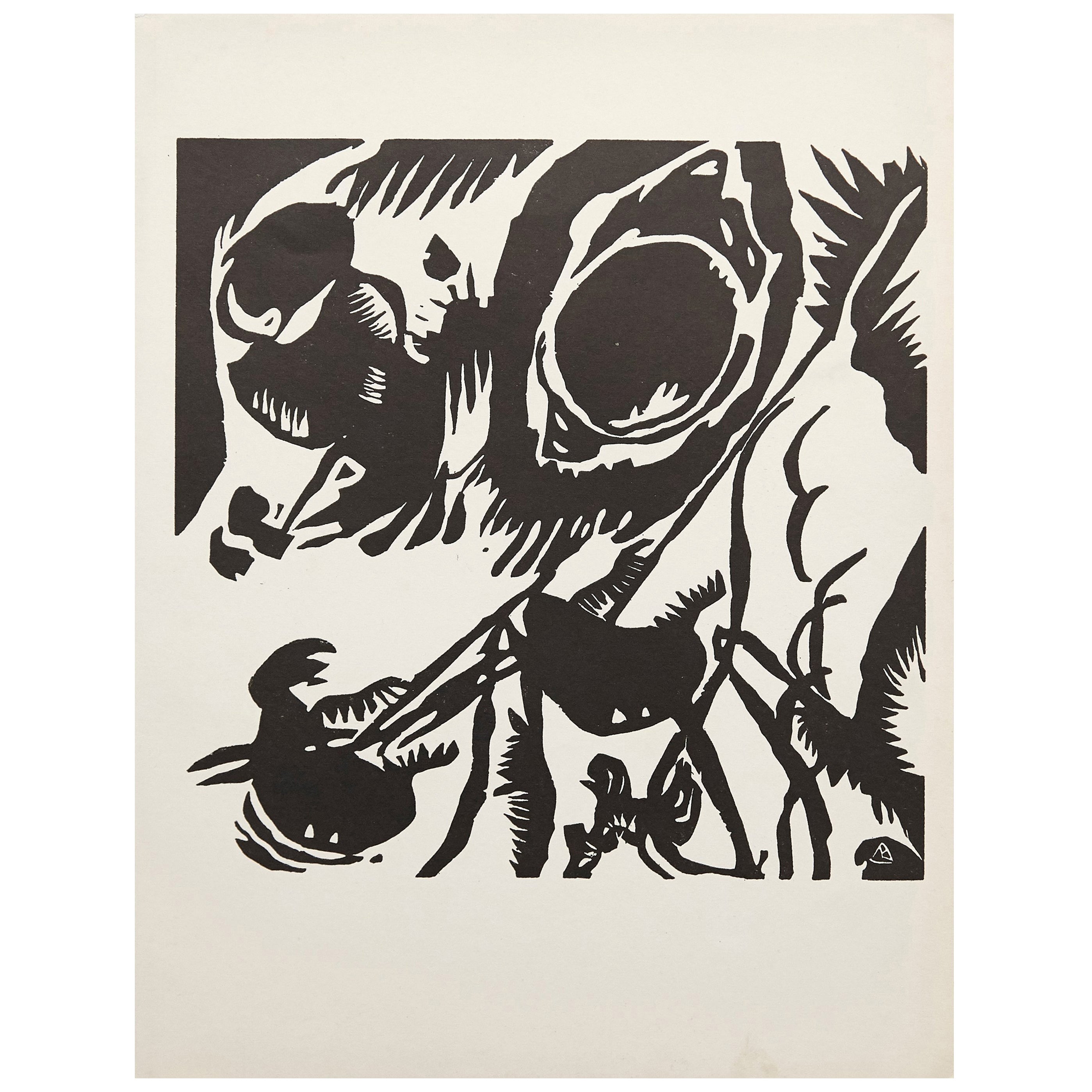 1950s Picasso Woodcut La Pose Du Modele at 1stDibs