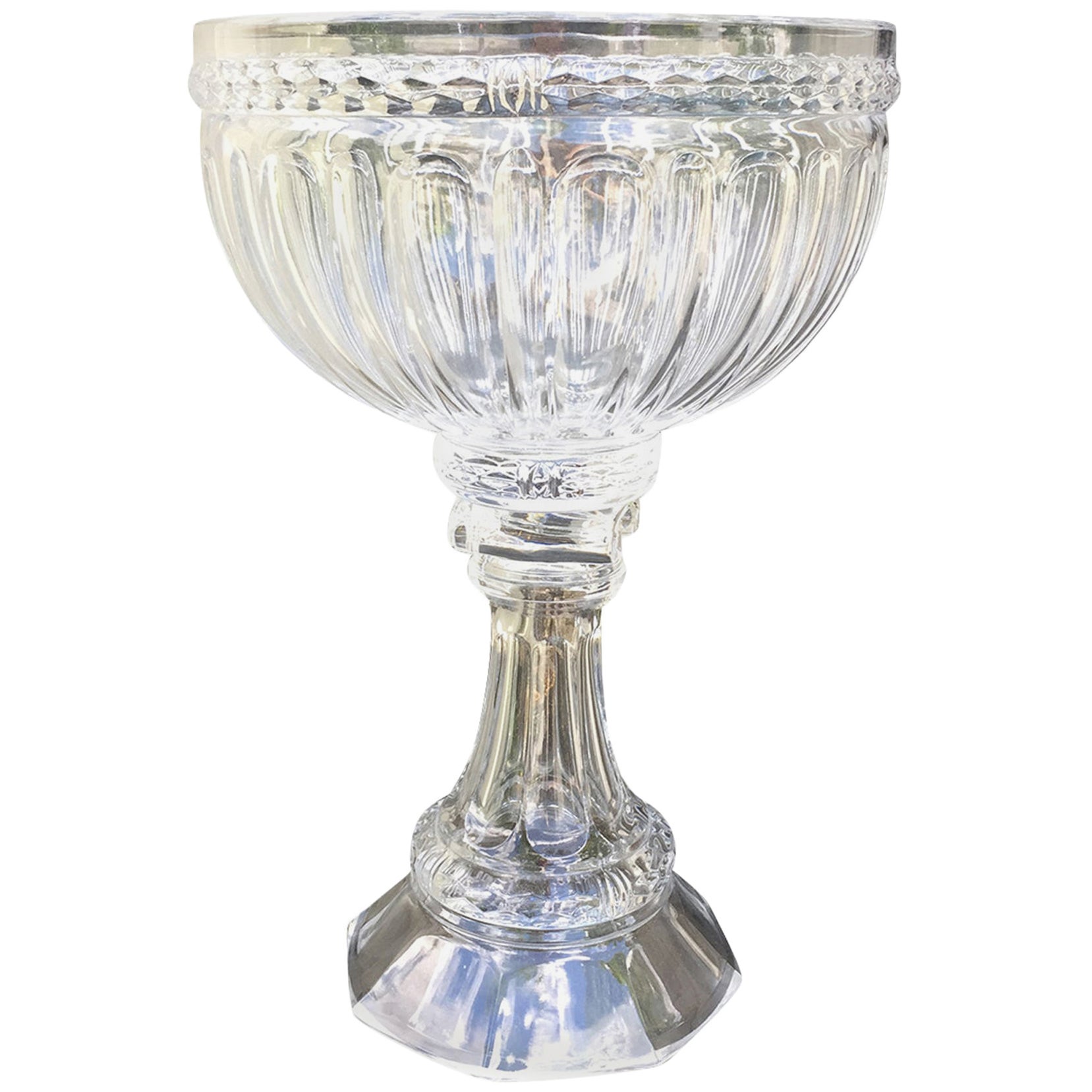 Vintage Large Footed Milk Glass Compote with Lid at 1stDibs