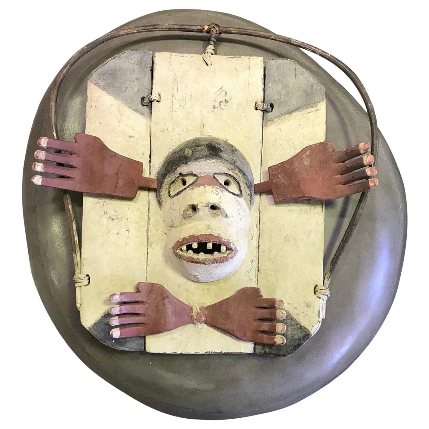 Inupiat eskino carved whale bone mask from Point Hope Alaska at 1stDibs